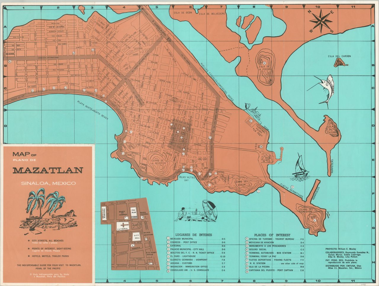 Map of Mazatlán Sinaloa, Mexico - Curtis Wright Maps