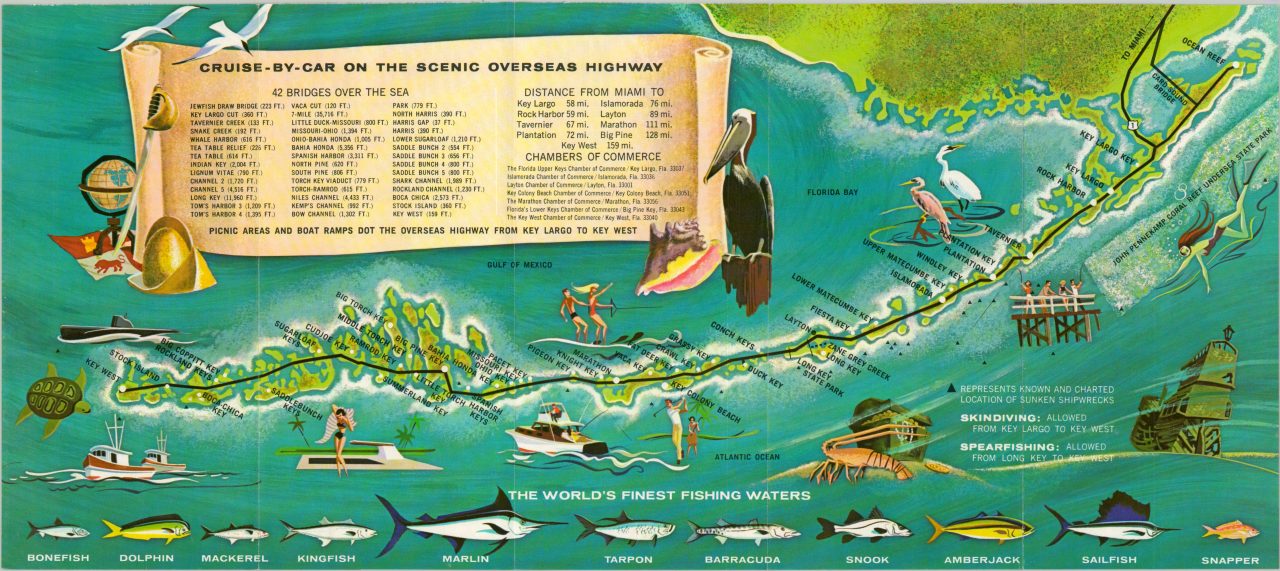 Florida Keys and Key West [Title on Verso] - Curtis Wright Maps