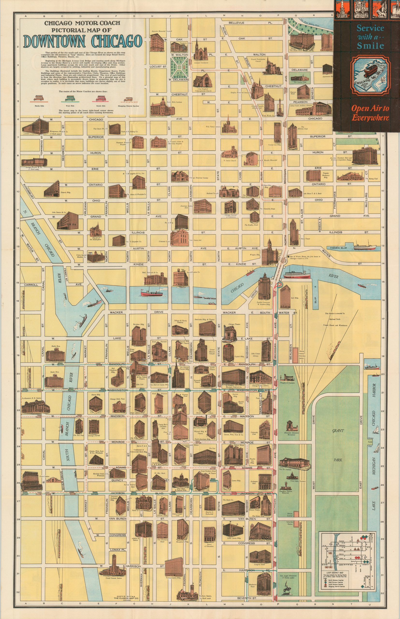 Pictorial Map and Guide to Chicago - Curtis Wright Maps