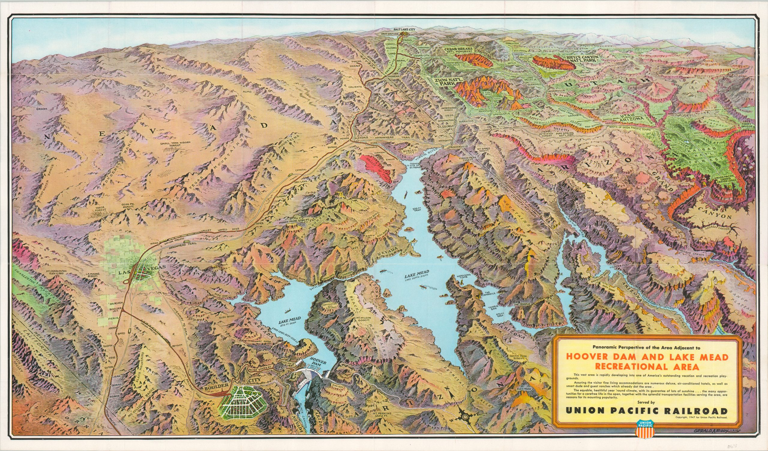 Panoramic Perspective of the Area Adjacent to Hoover Dam and Lake Mead ...
