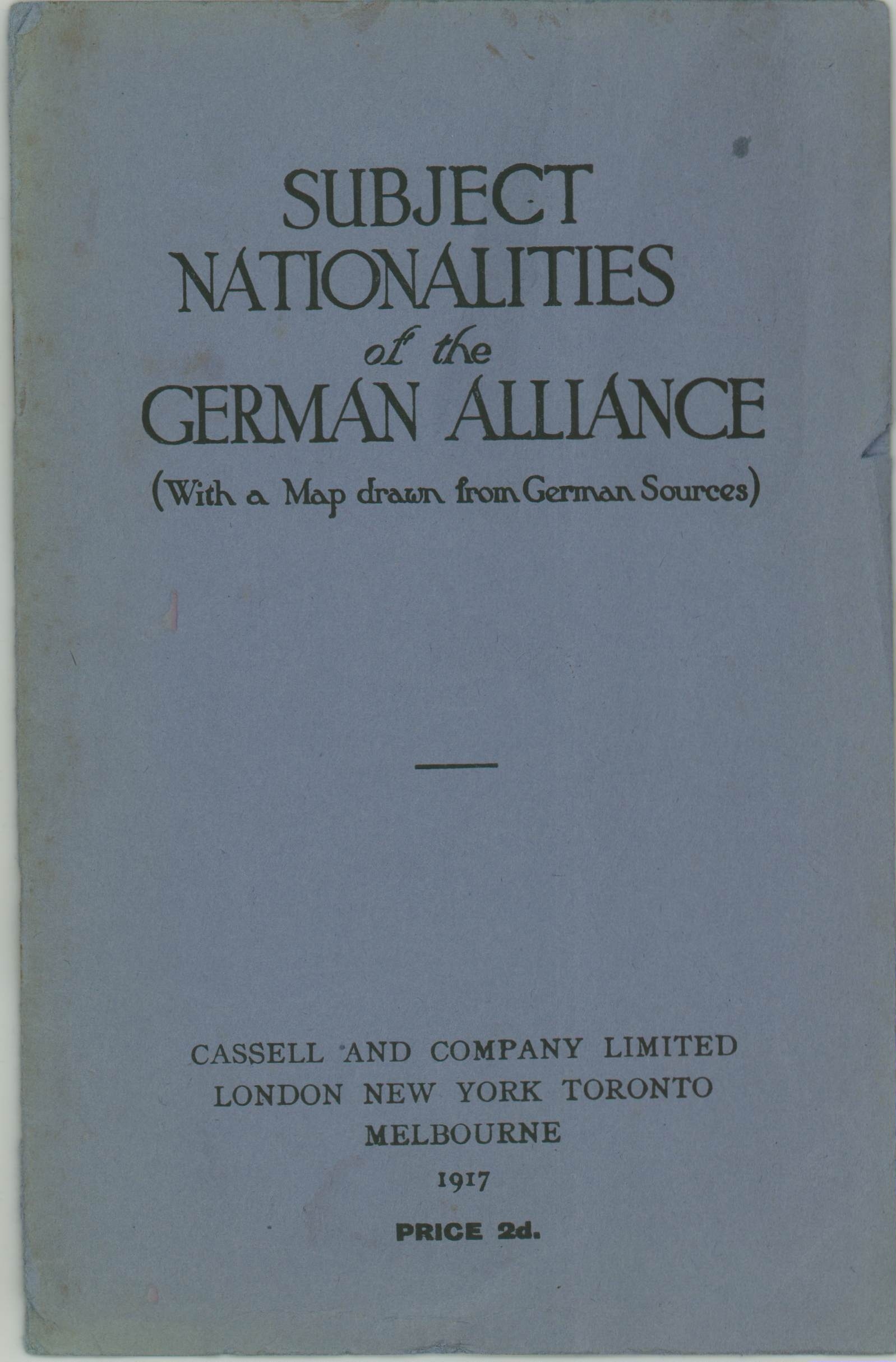 Subject Nationalities of the German Alliance - Curtis Wright Maps
