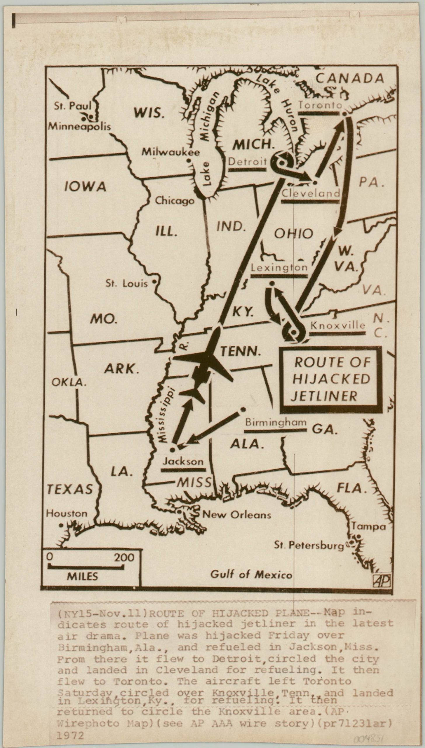 ROUTE OF HIJACKED PLANE - Curtis Wright Maps