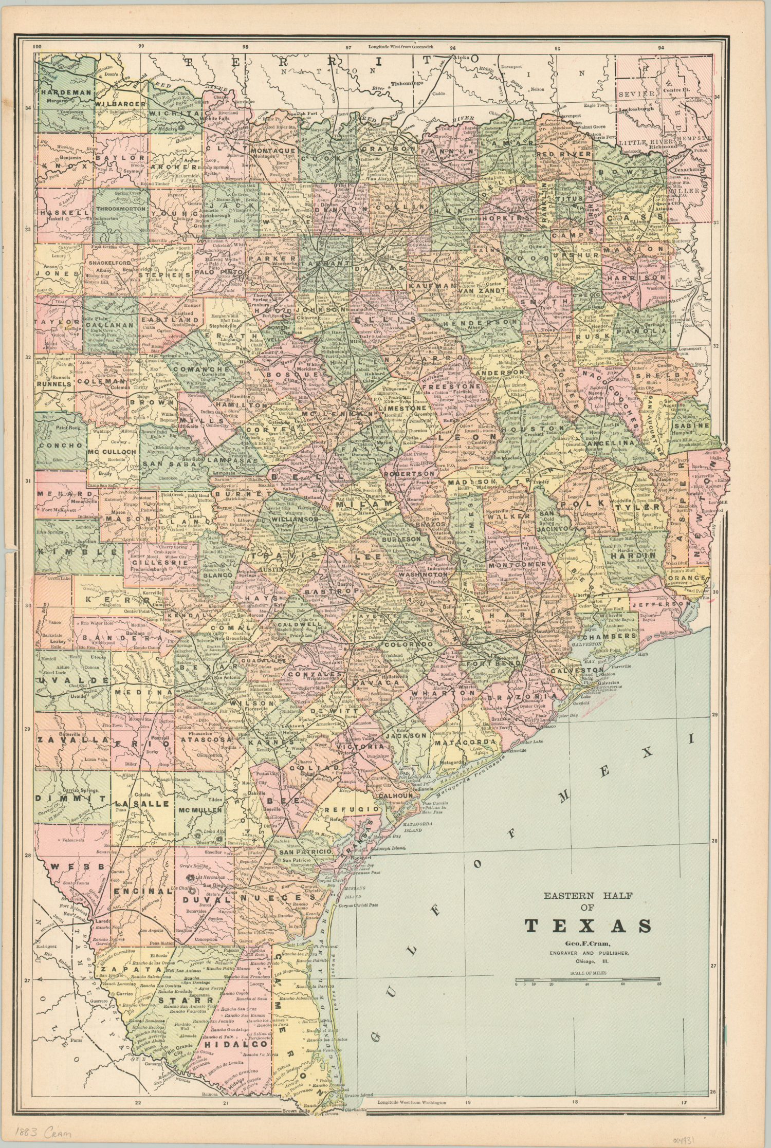 Western Half of Texas [and] Eastern Half of Texas - Curtis Wright Maps