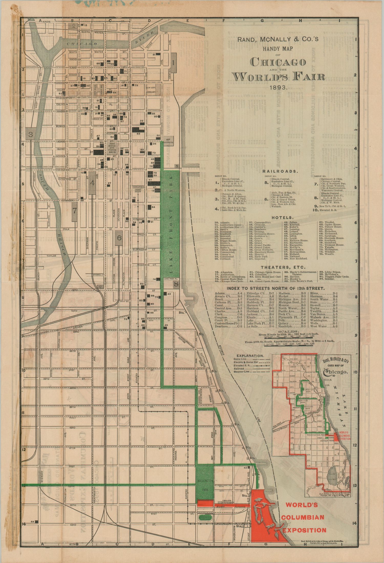 Rand McNally & Co.'s Standard Guide Map of the World's Columbian ...