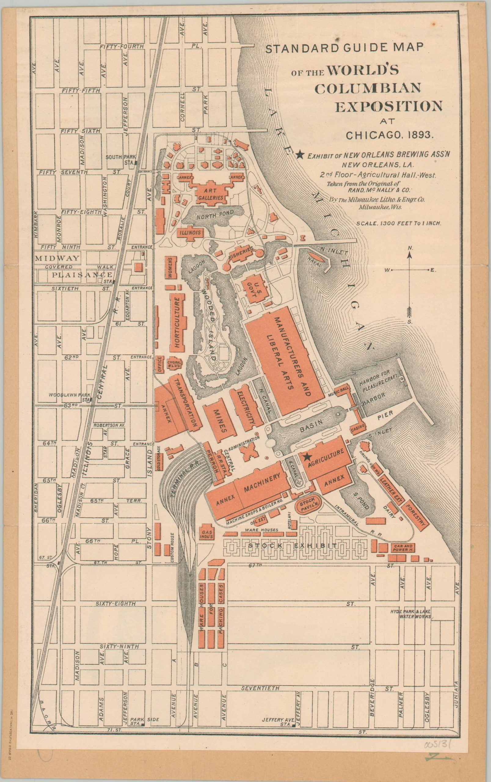 Standard Guide Map of the World's Columbian Exposition - Curtis Wright Maps