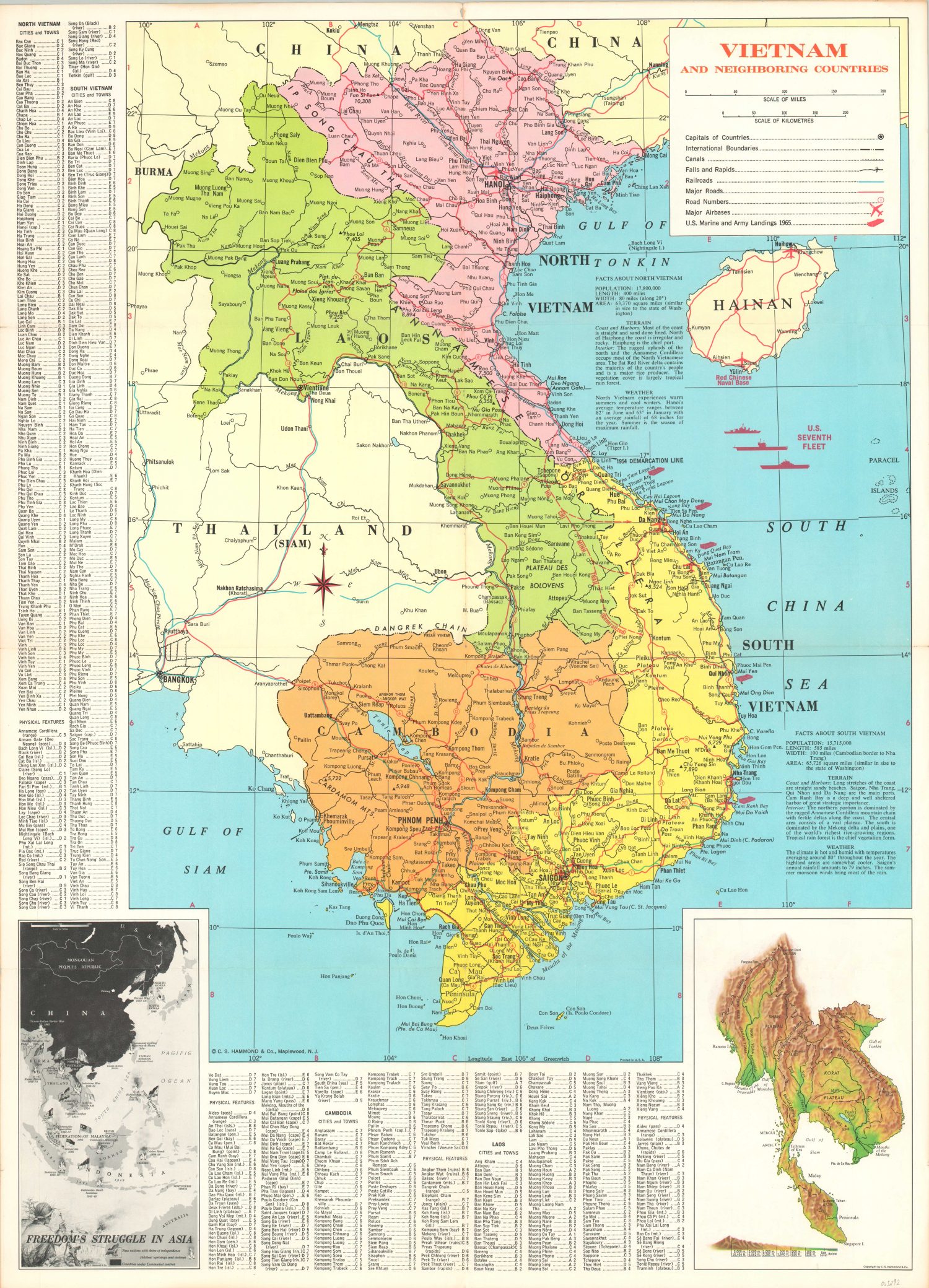Vietnam and Neighboring Countries - Curtis Wright Maps