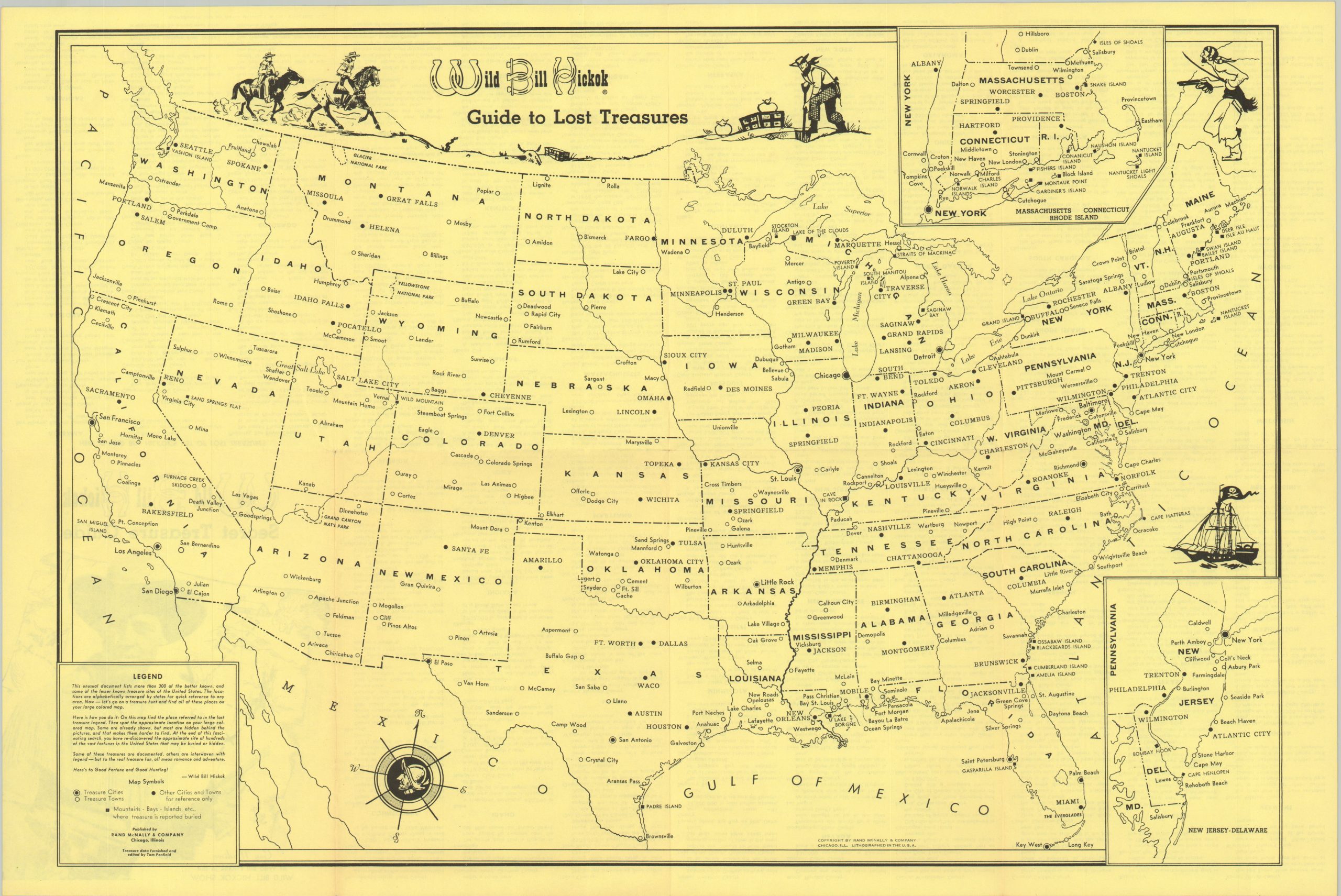 Wild Bill Hickock Treasure Map - Curtis Wright Maps