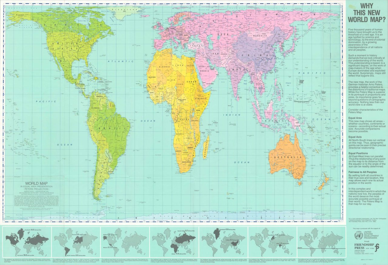 World Map in Equal Area Presentation Peter's Projection - Curtis Wright ...
