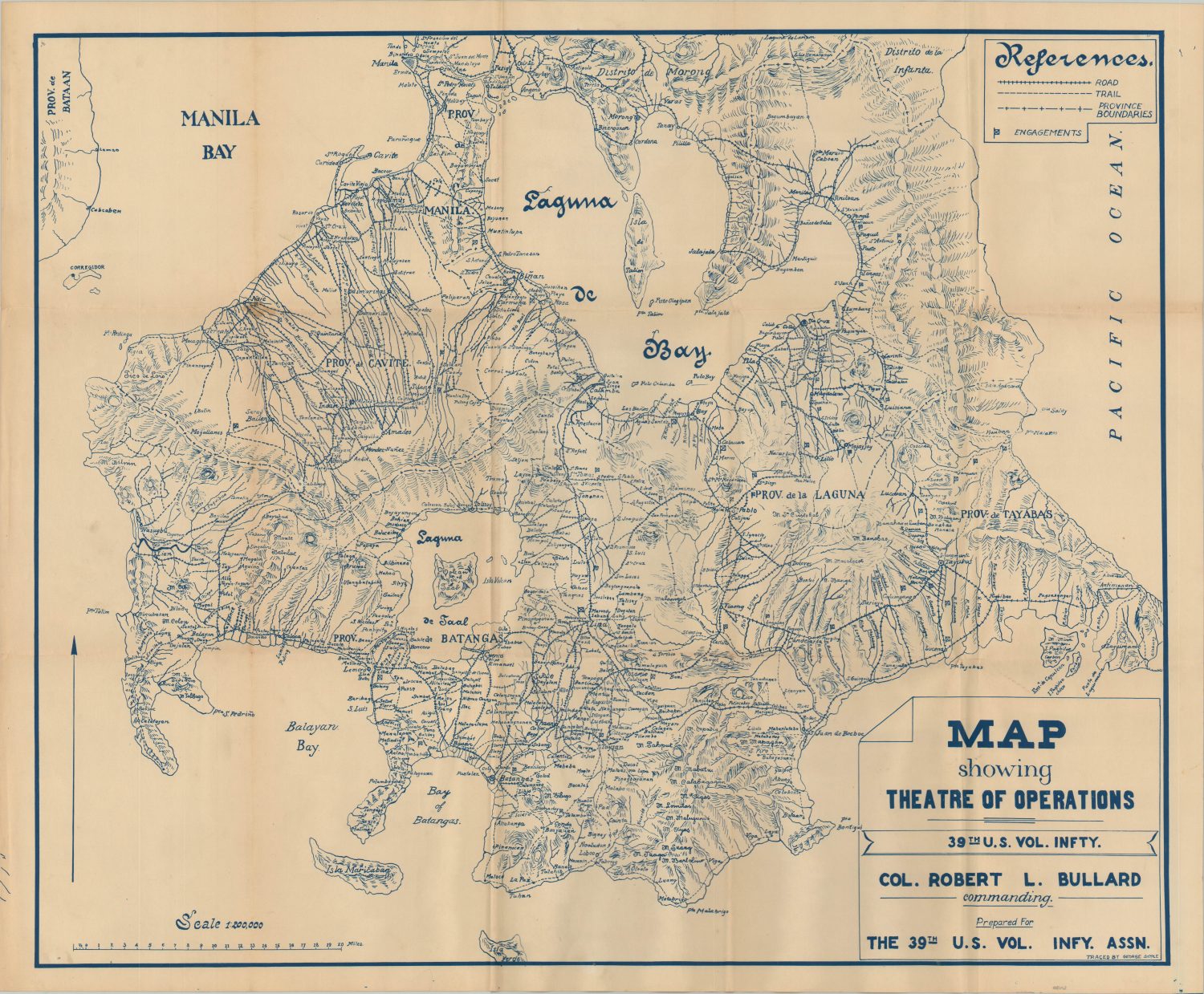 Map showing Theater of Operations 39th U.S. Vol. Infty. - Curtis Wright ...
