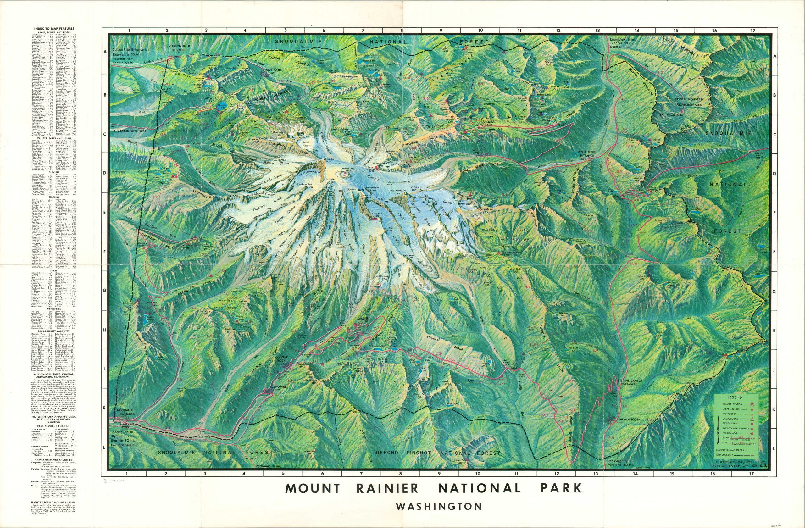 Mount Rainier National Park Washington - Curtis Wright Maps