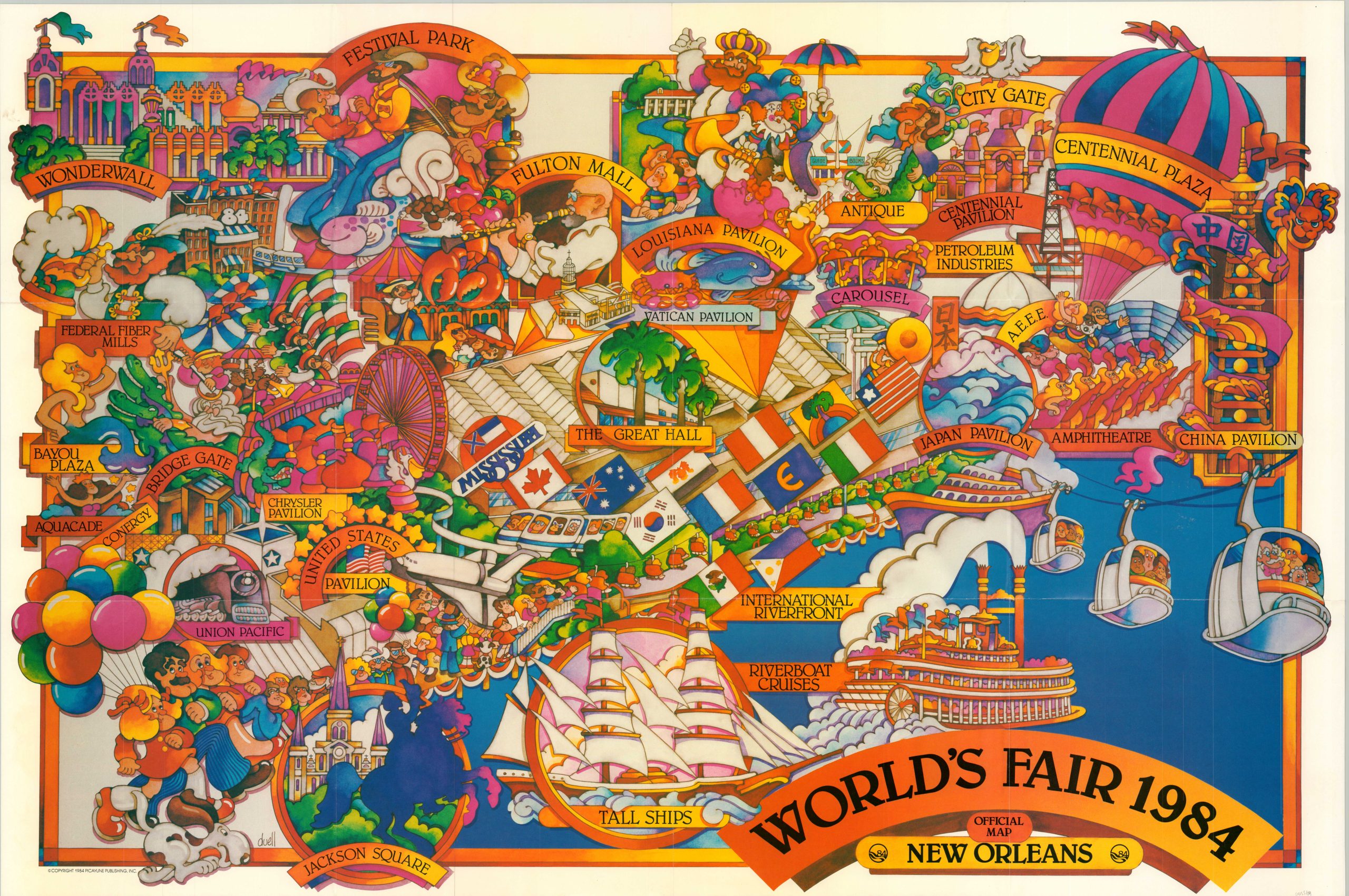 World's Fair 1984 Official Map New Orleans - Curtis Wright Maps