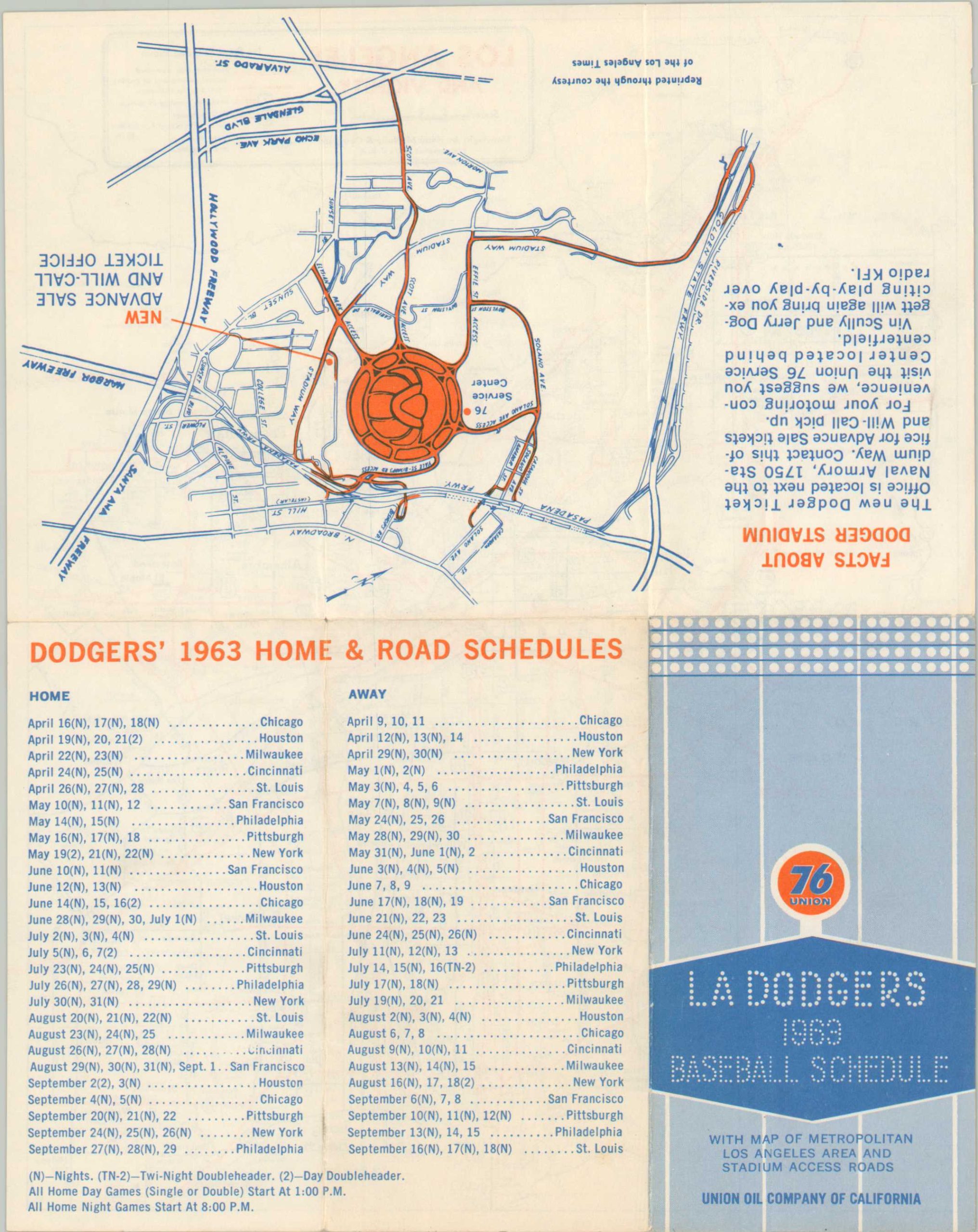 Los Angeles and Vicinity [1963 L.A. Dodgers] - Curtis Wright Maps