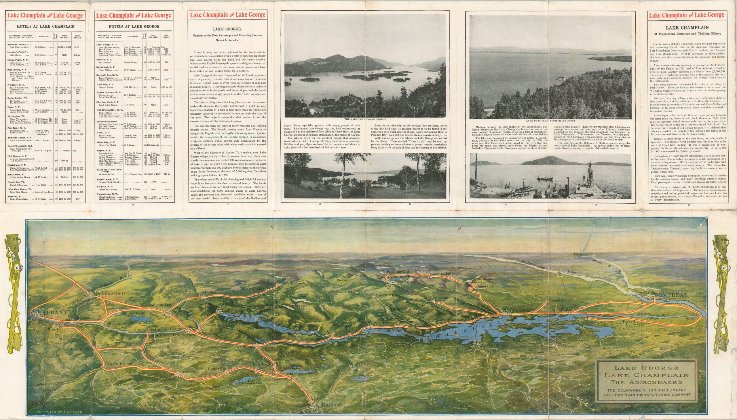 Lake George Lake Champlain The Adirondacks - Curtis Wright Maps