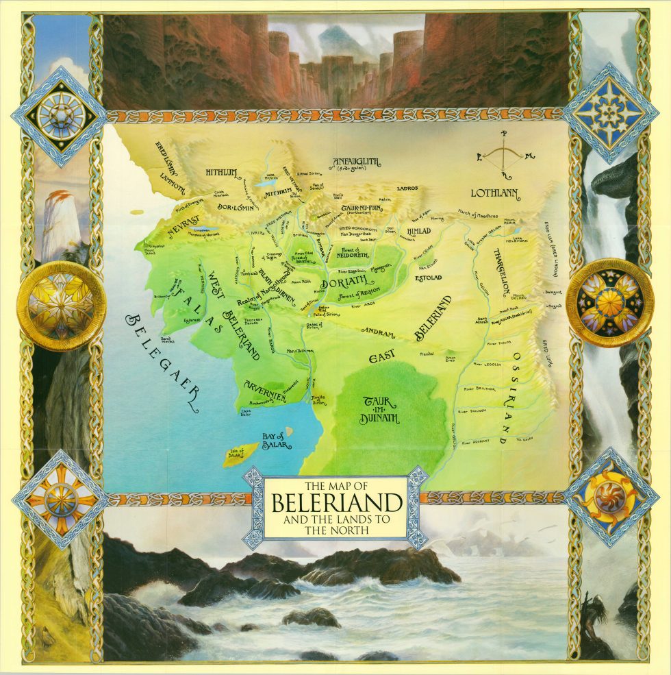 The Map of Beleriand and the Lands to the North - Curtis Wright Maps