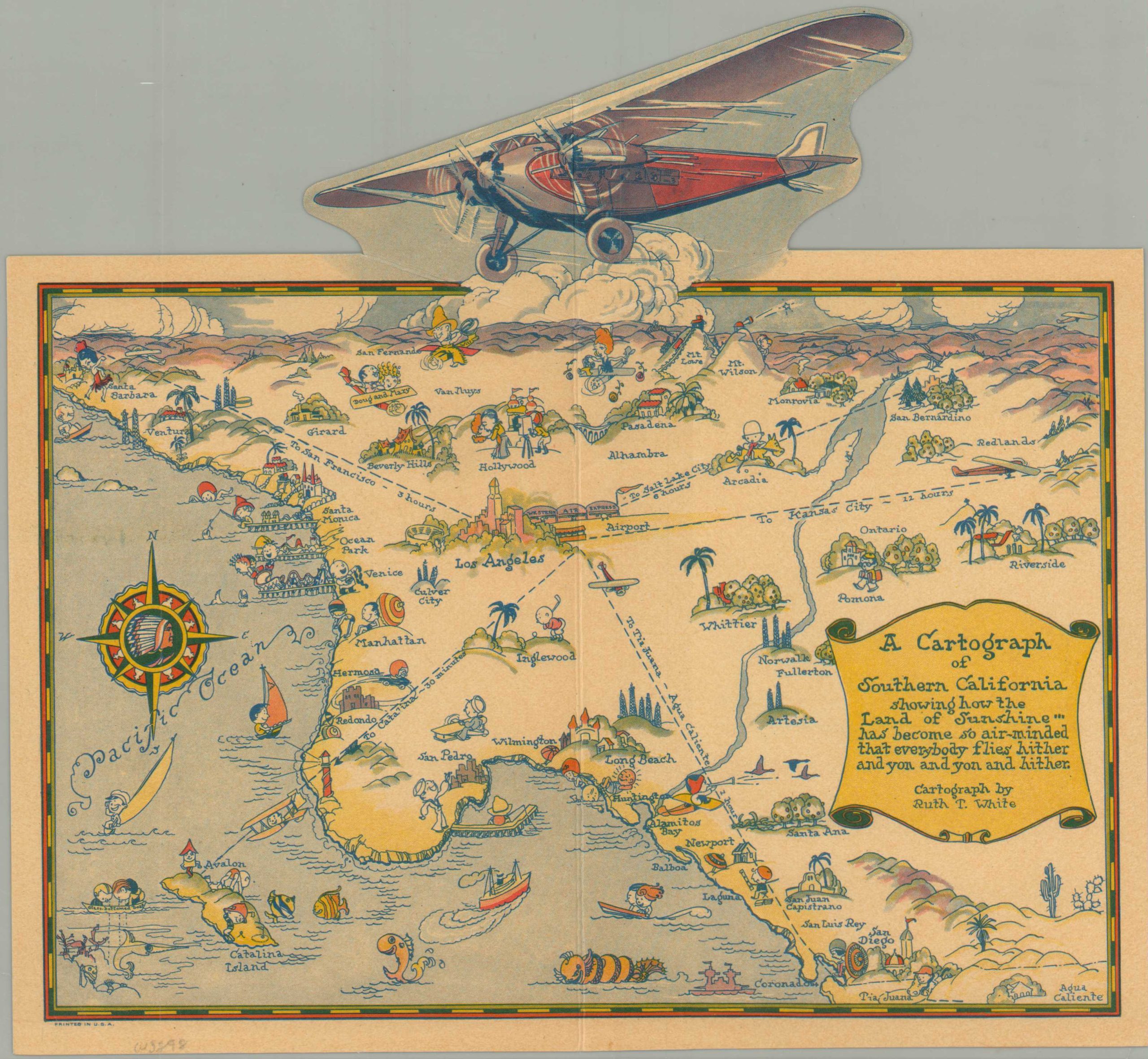 A Cartograph of Southern California - Curtis Wright Maps