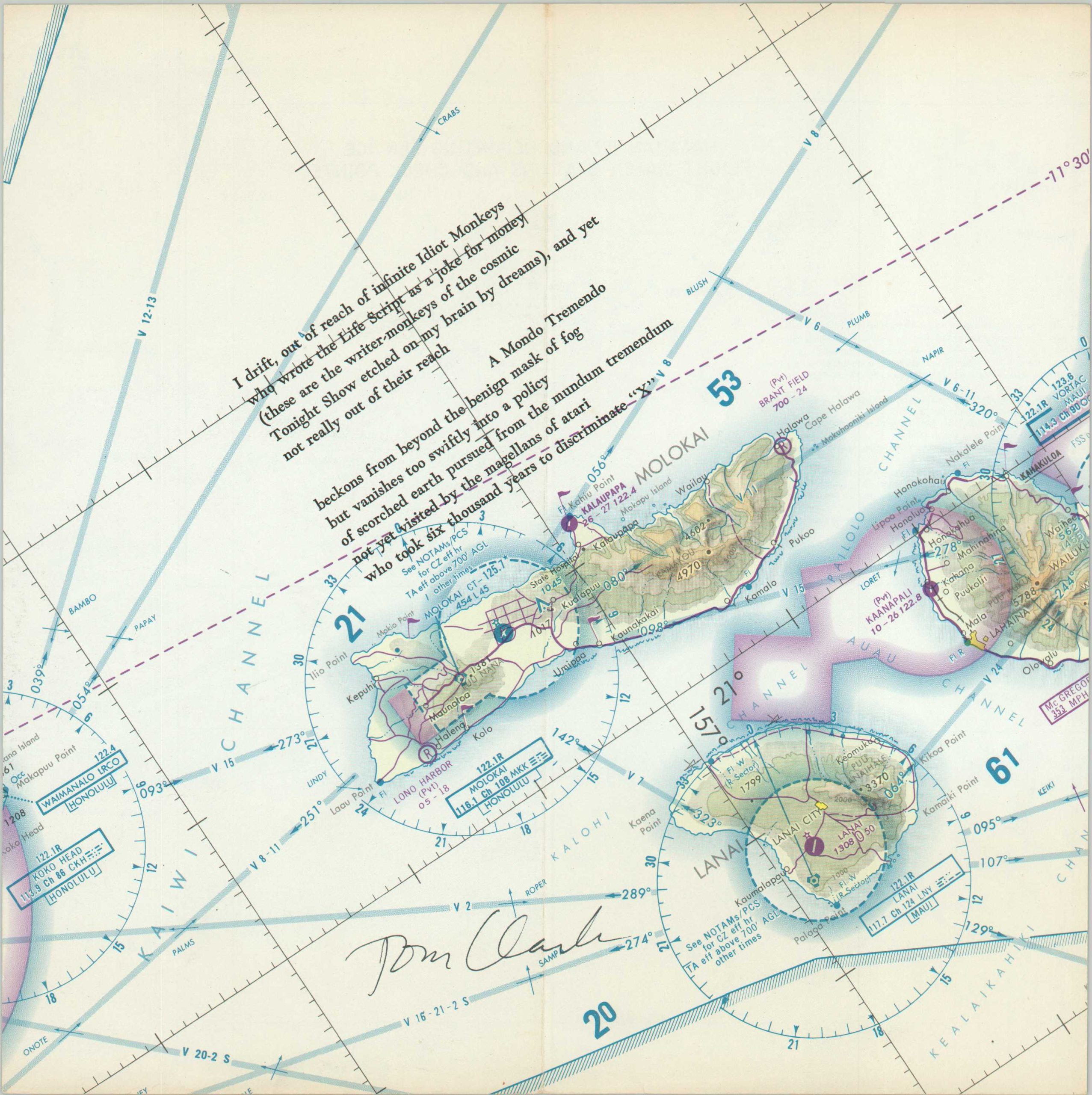 I drift, out of reach... [Poem on Map] - Curtis Wright Maps