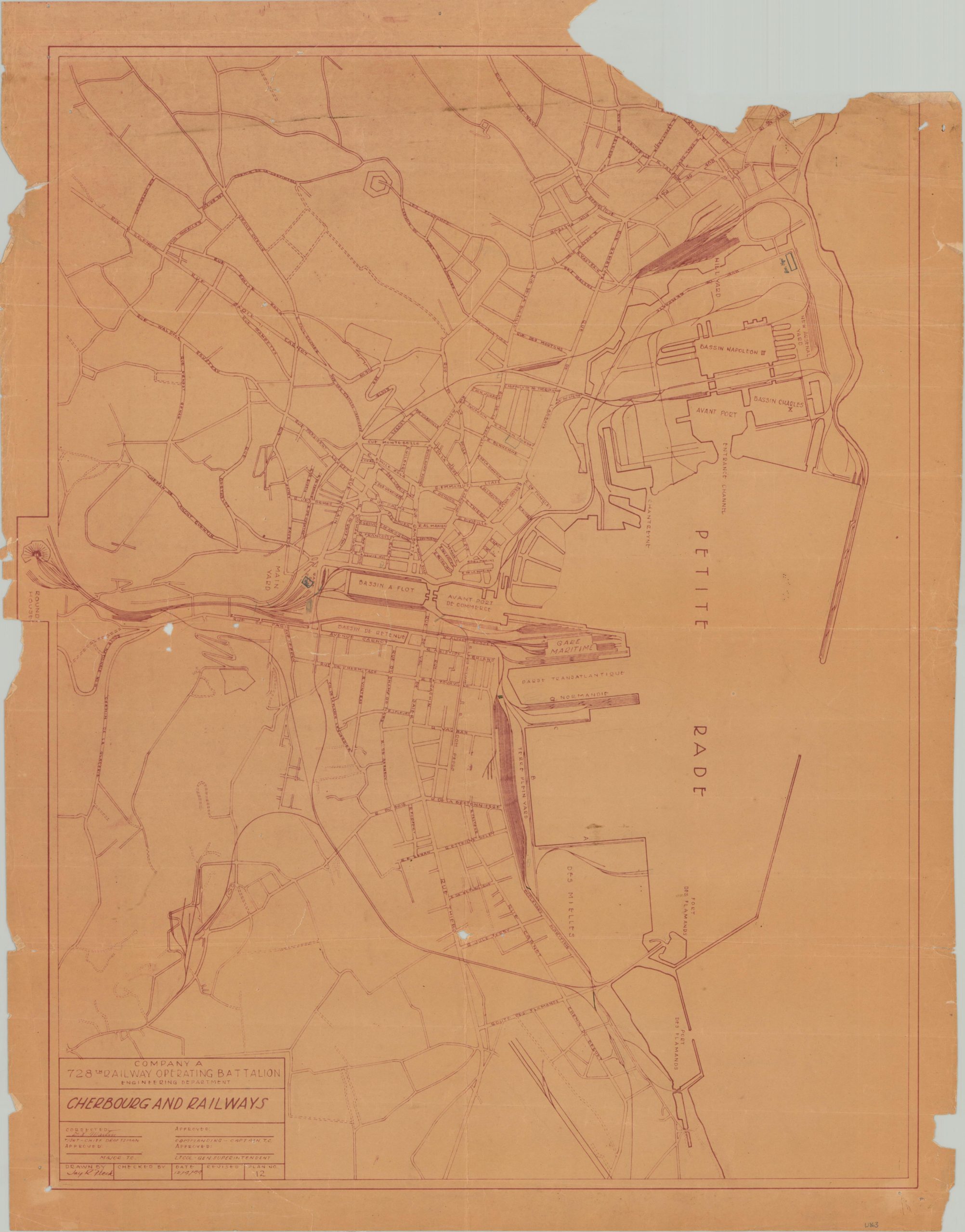 Cherbourg and Railways - Curtis Wright Maps