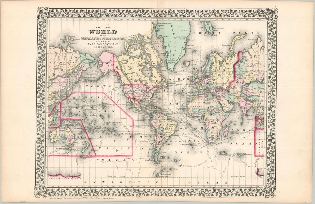 The World on the Mercator Projection Exhibiting the American Continent ...