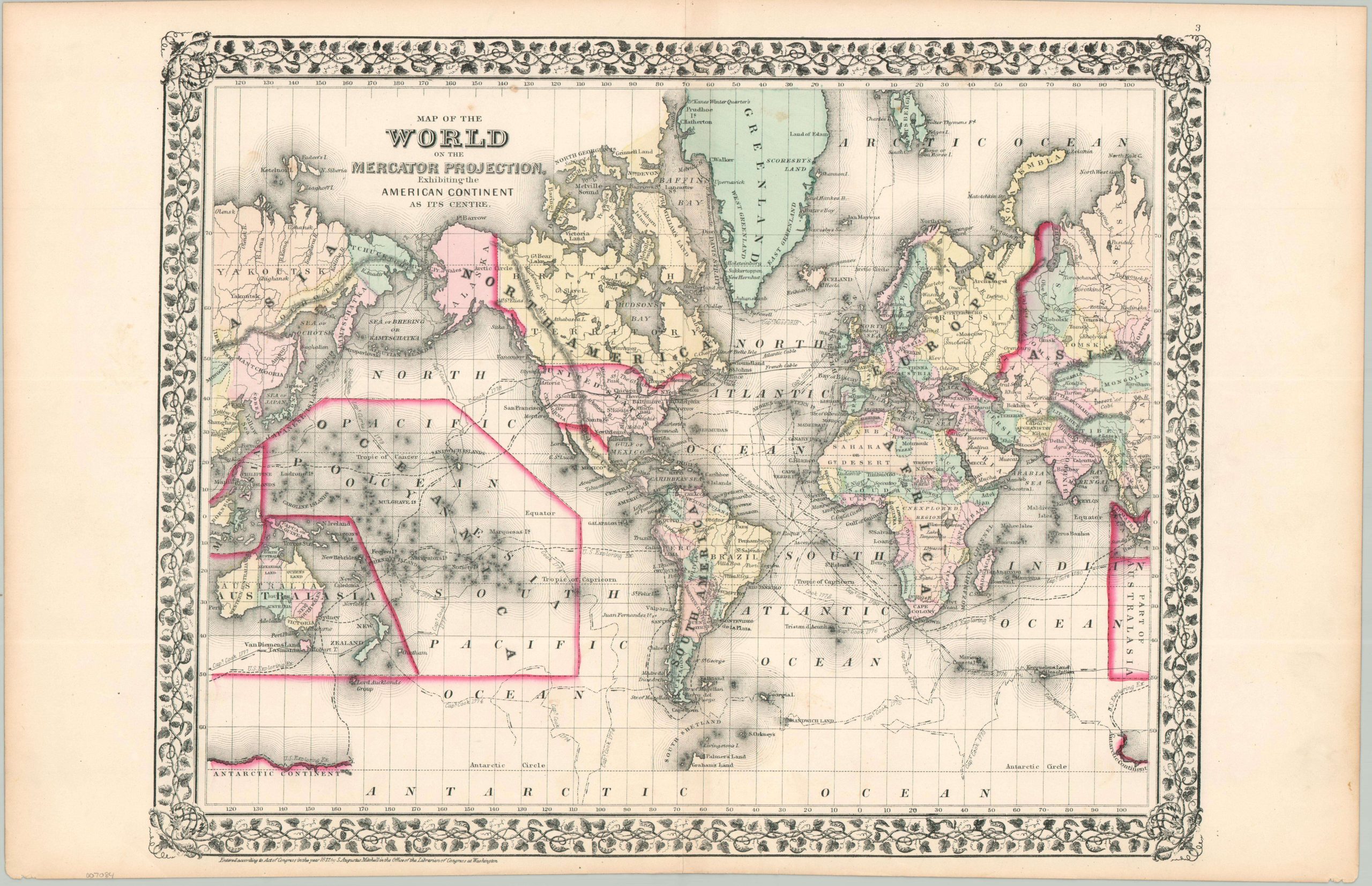 The World on the Mercator Projection Exhibiting the American Continent ...