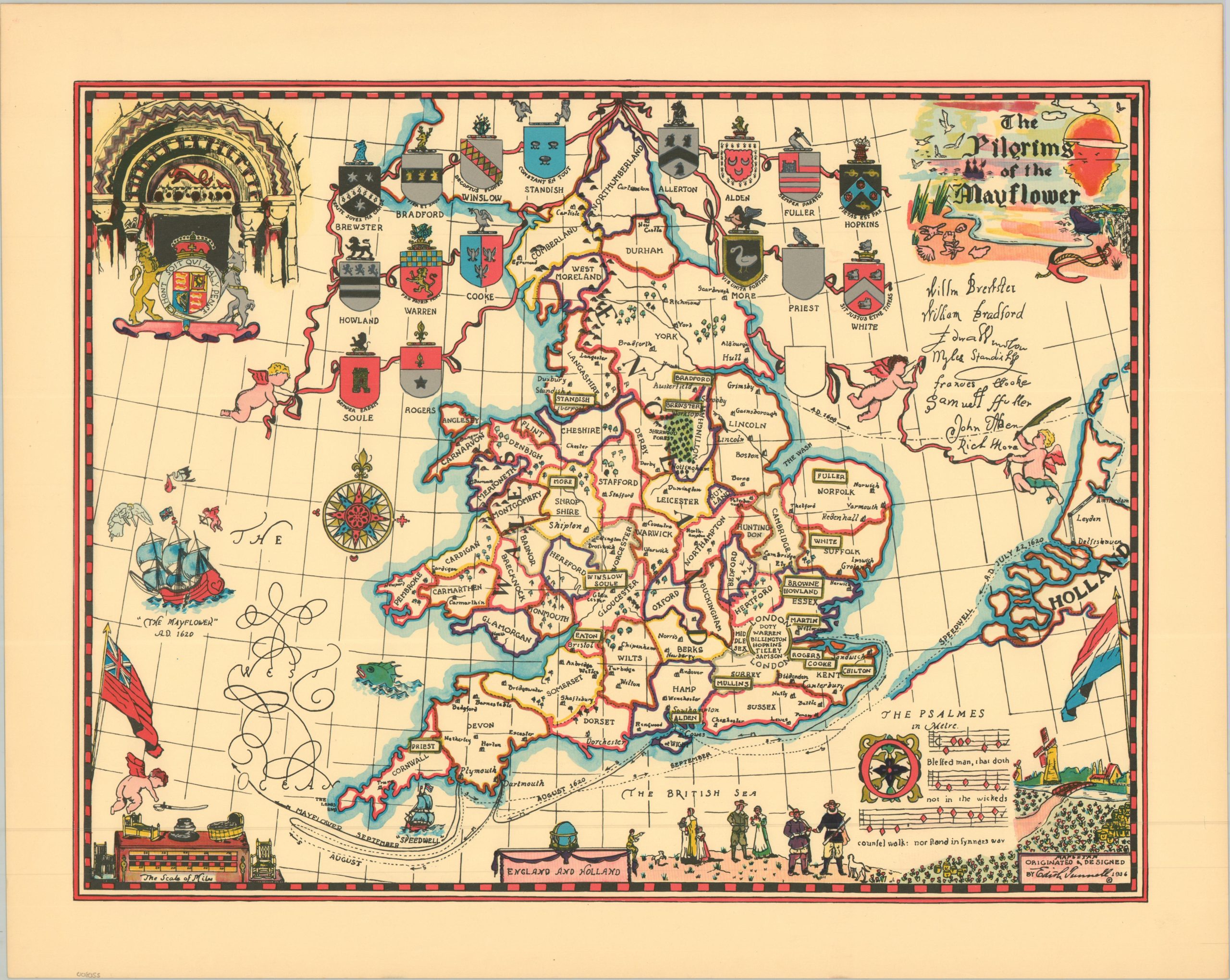 The Pilgrims of the Mayflower - Curtis Wright Maps