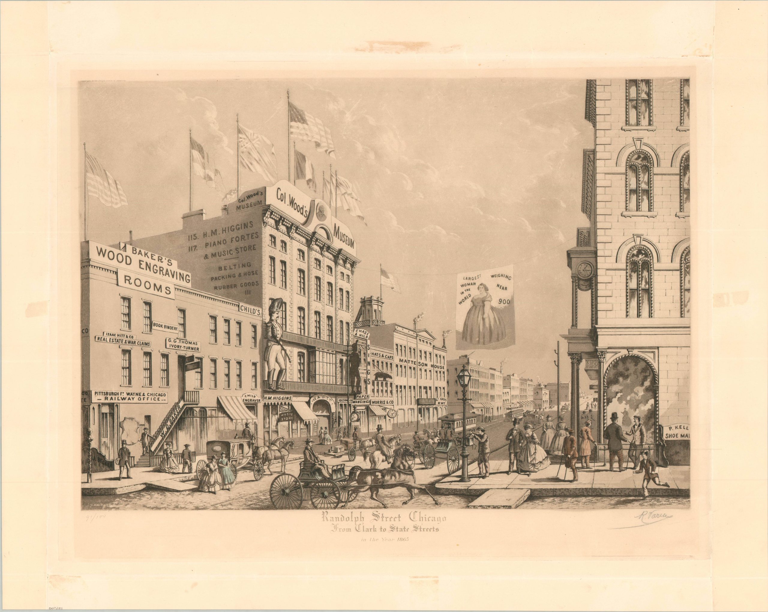 Randolph Street Chicago From Clark to State Streets in the Year 1865 ...