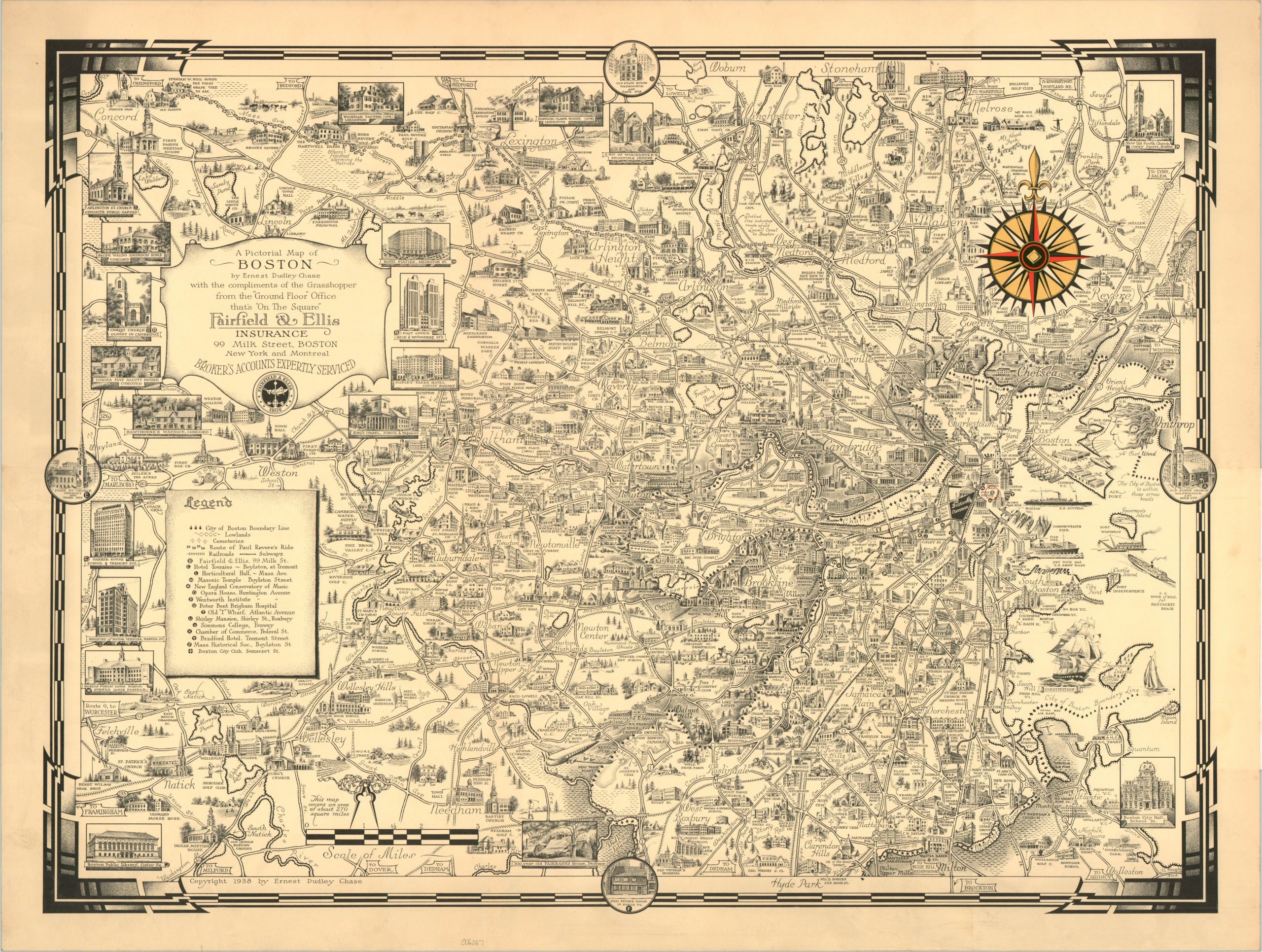 A Pictorial Map of Boston - Curtis Wright Maps