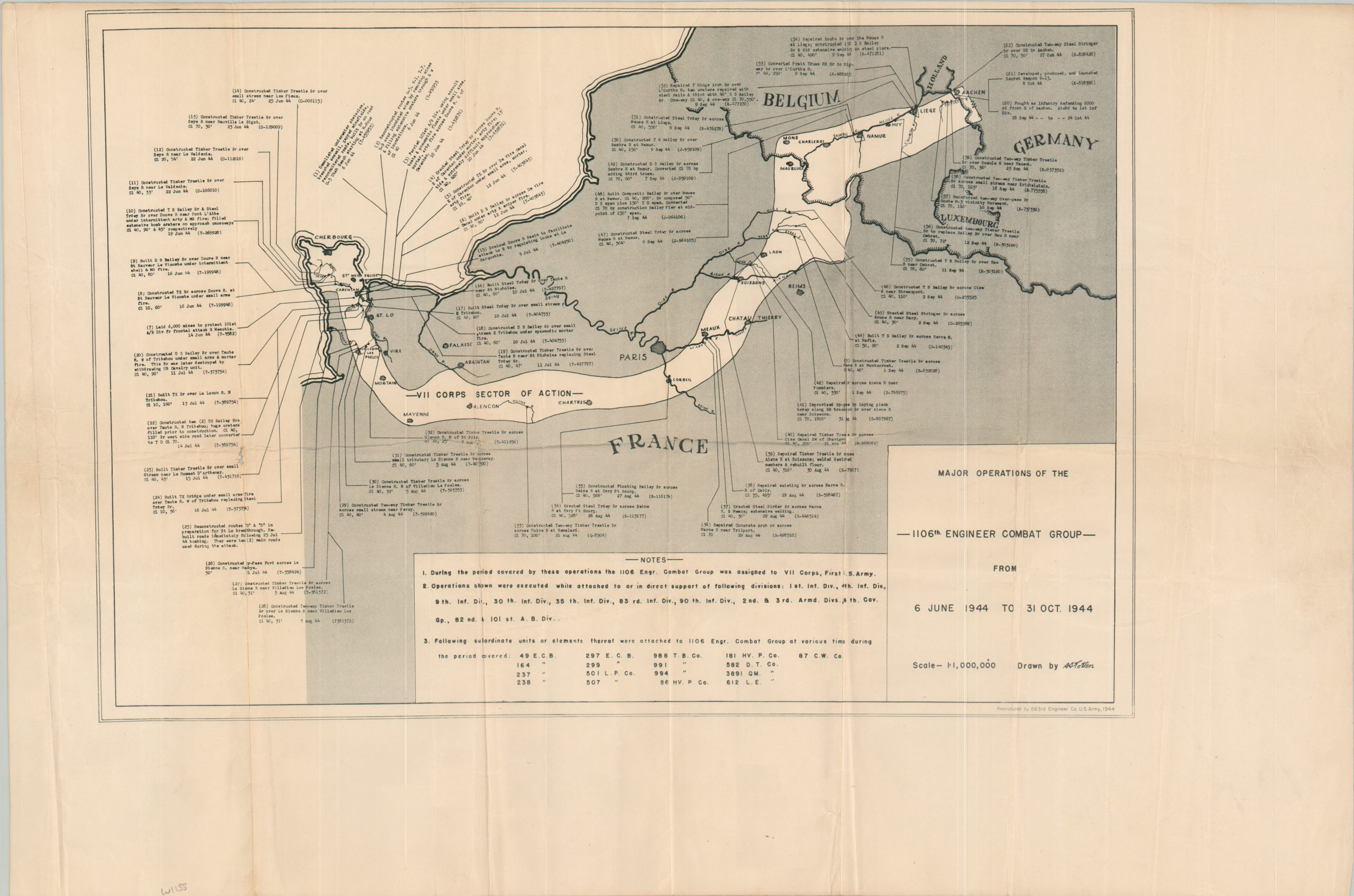 Major Operations of the 1106th Engineer Combat Group from 6 June 1944 ...