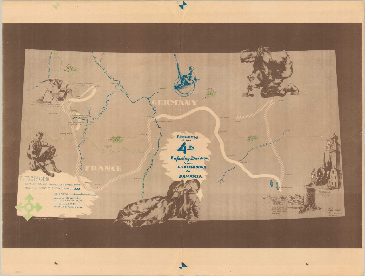 Advance of the 4th Infantry Division [and] Progress of the 4th Infantry ...