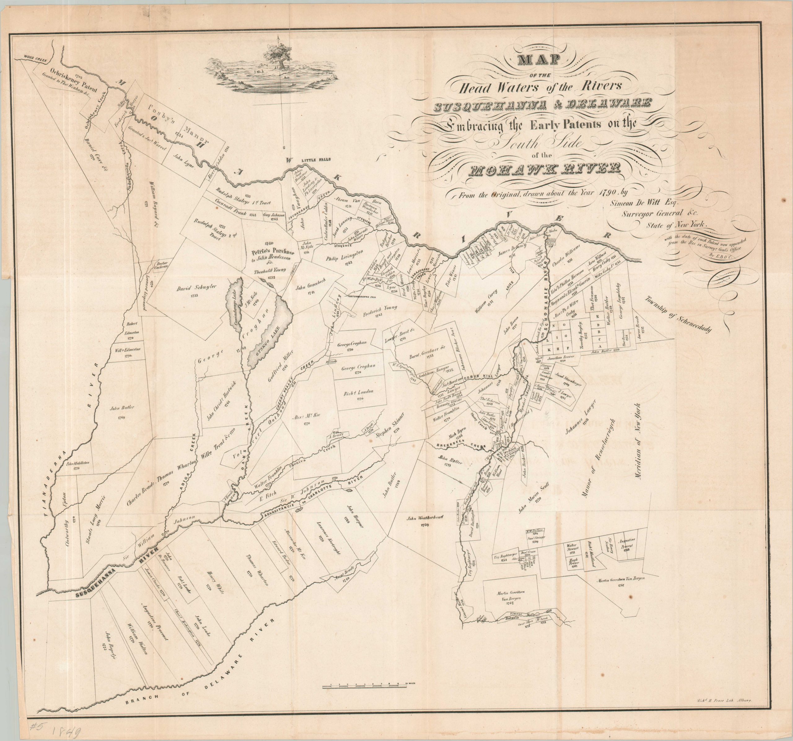 Map of the Headwaters of the Rivers Susquehanna & Delaware Embracing ...