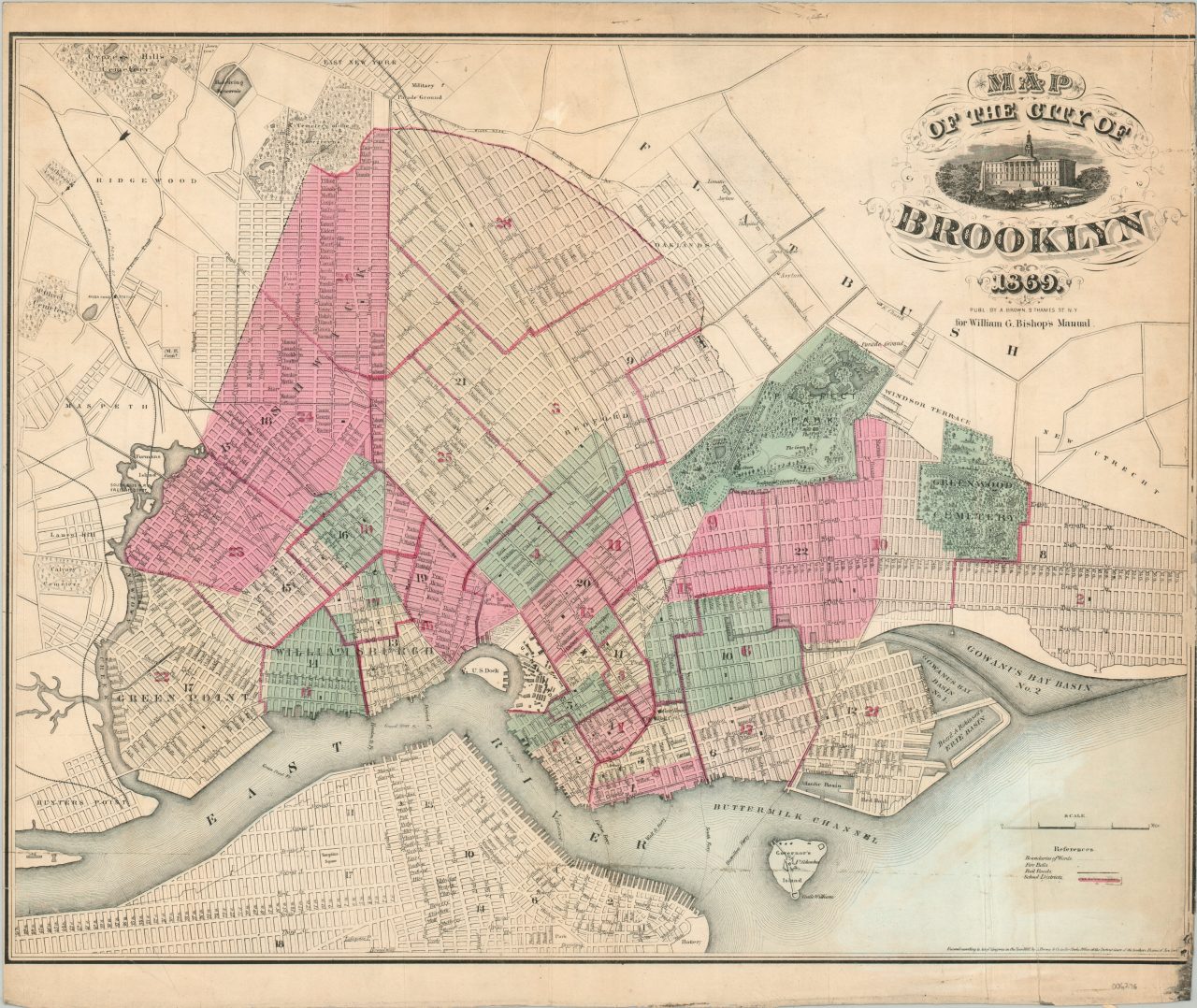 Map of the City of Brooklyn - Curtis Wright Maps