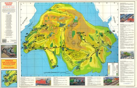 Thomas the Tank Engine Railway Map Island of Sodor - Curtis Wright Maps