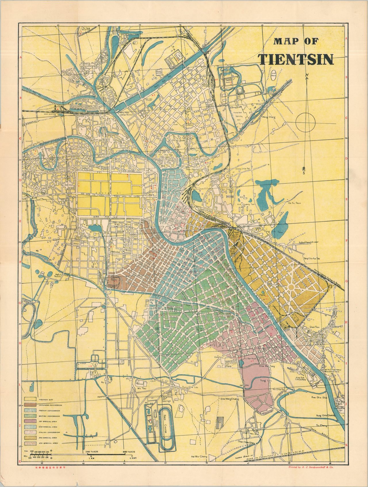 Map of Tientsin - Curtis Wright Maps