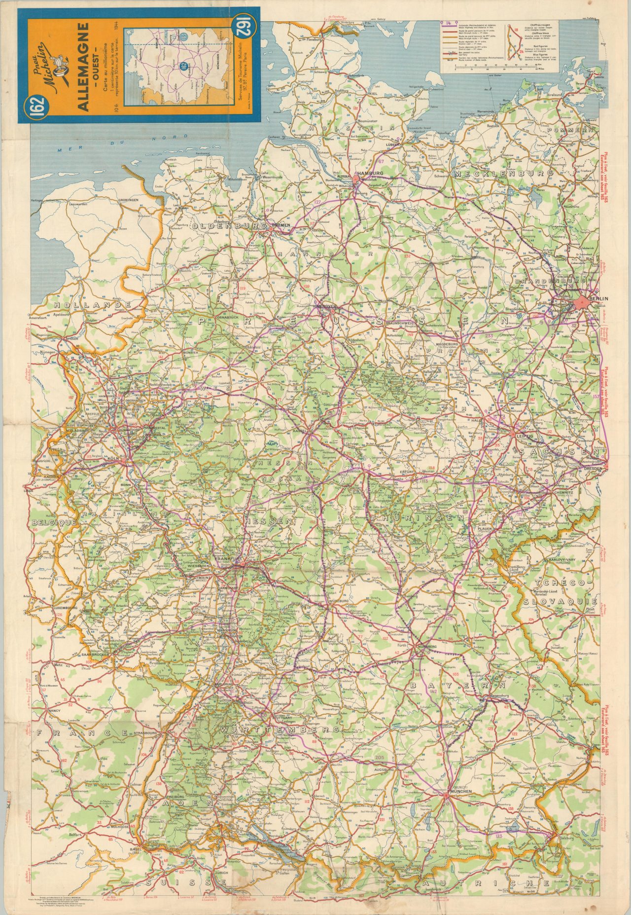Allemagne Ouest [Michelin Guide to West Germany] - Curtis Wright Maps