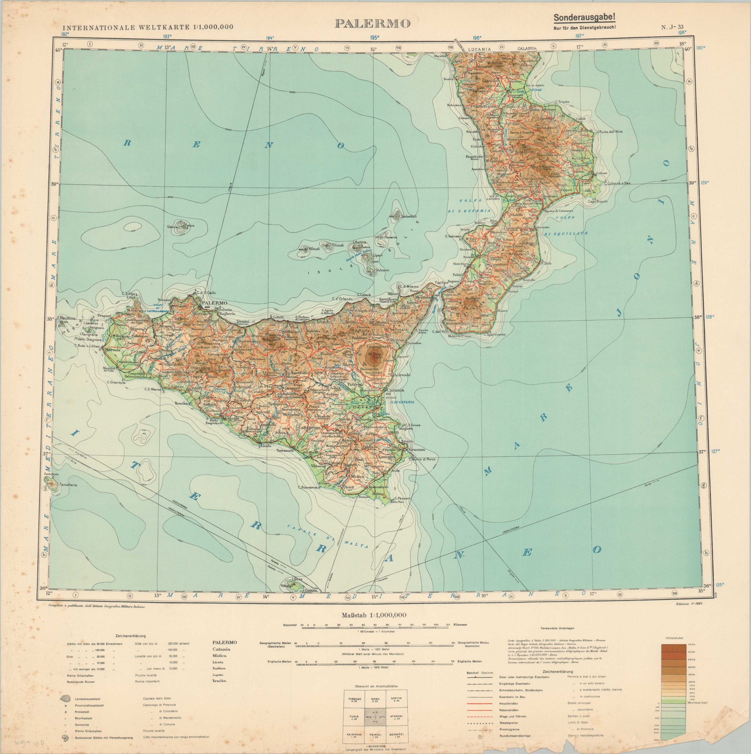Palermo N.J-33 [Sicily] - Curtis Wright Maps
