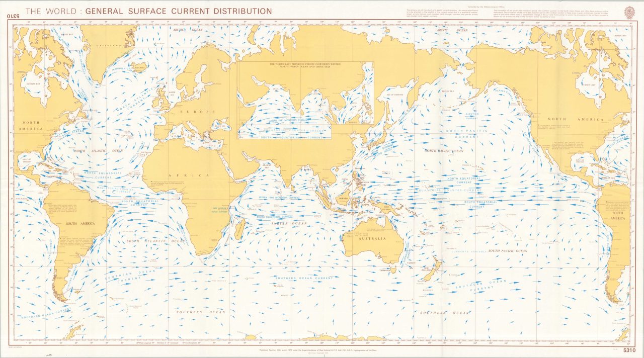 The World: General Surface Current Distribution - Curtis Wright Maps