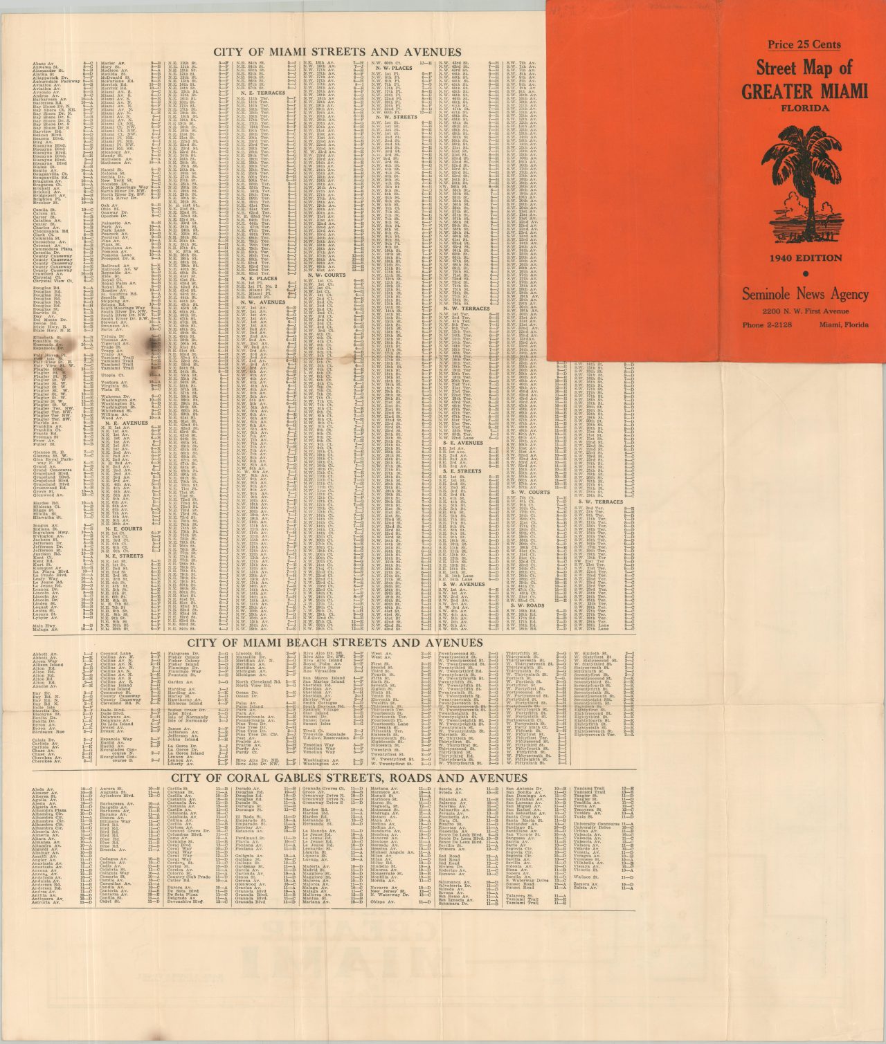 Street Map of Greater Miami - Curtis Wright Maps