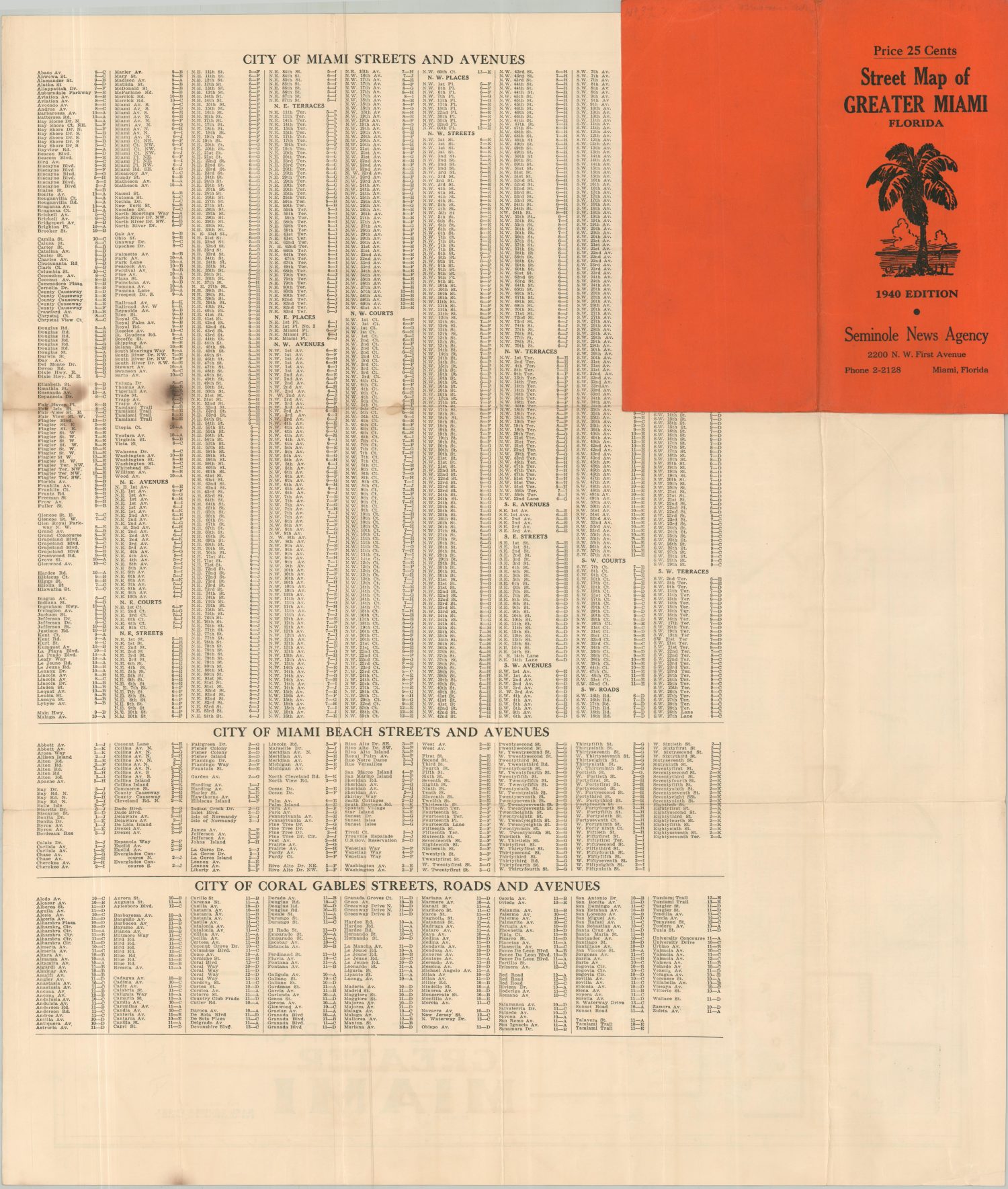 Street Map of Greater Miami - Curtis Wright Maps
