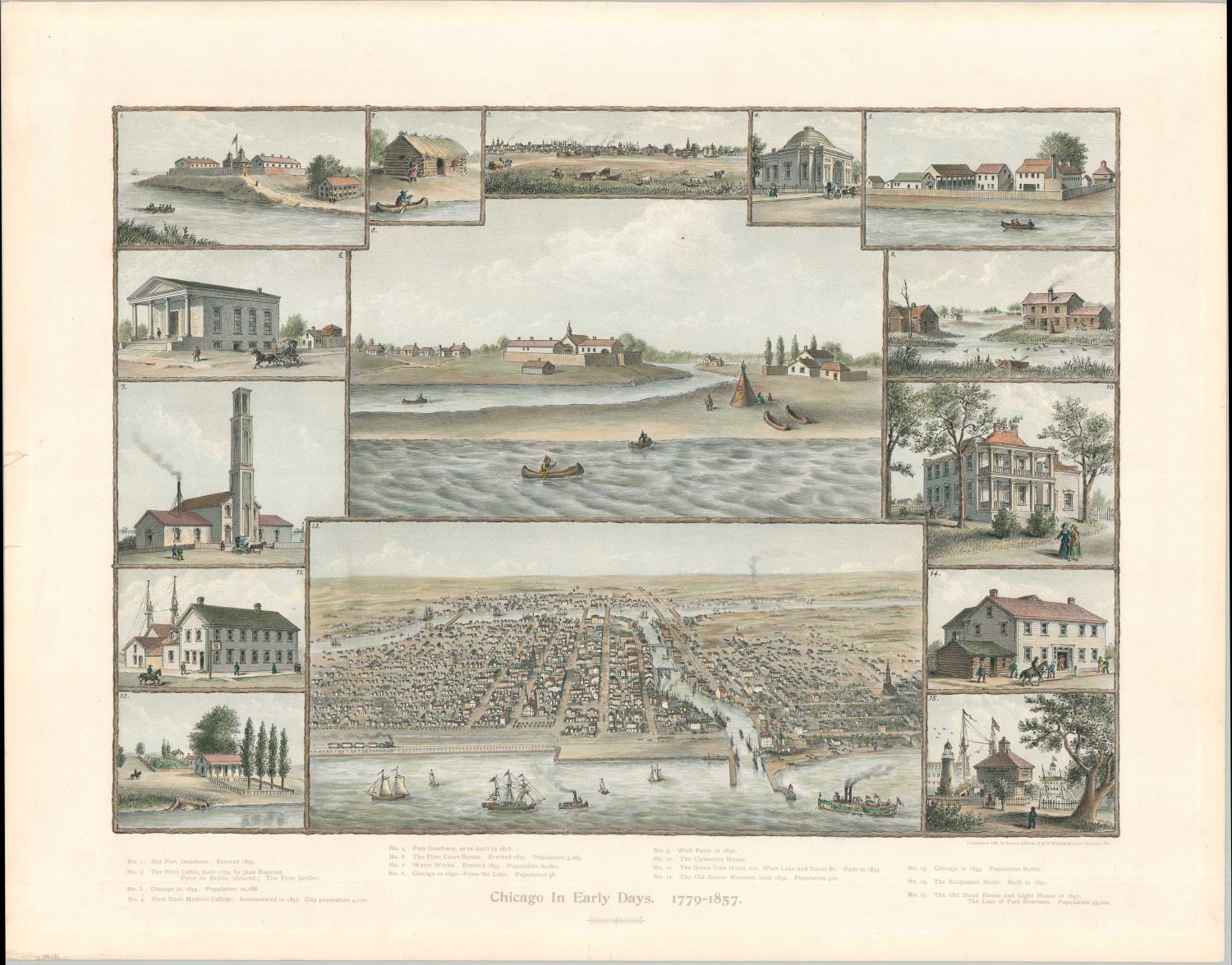 Chicago in Early Days 1779 - 1857 - Curtis Wright Maps