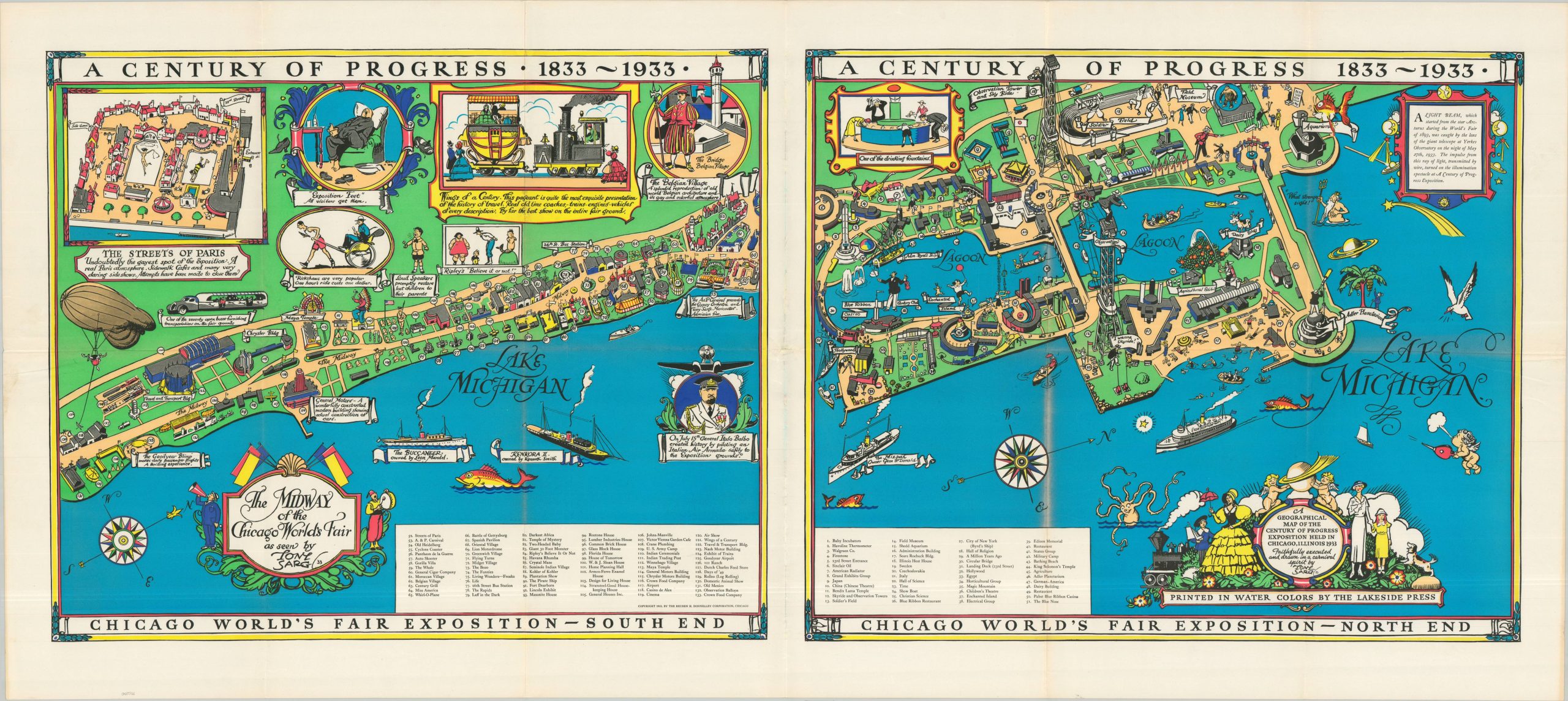 A Geographical Map of the Century of Progress Exposition Held in ...