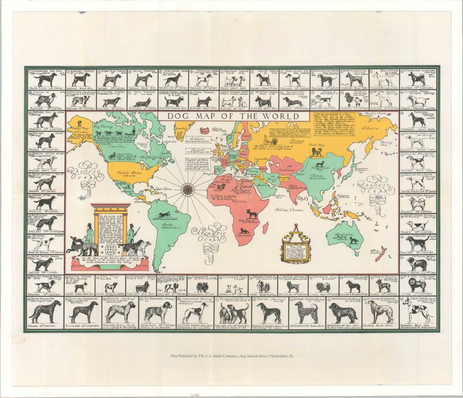 Dog Map of the World - Curtis Wright Maps
