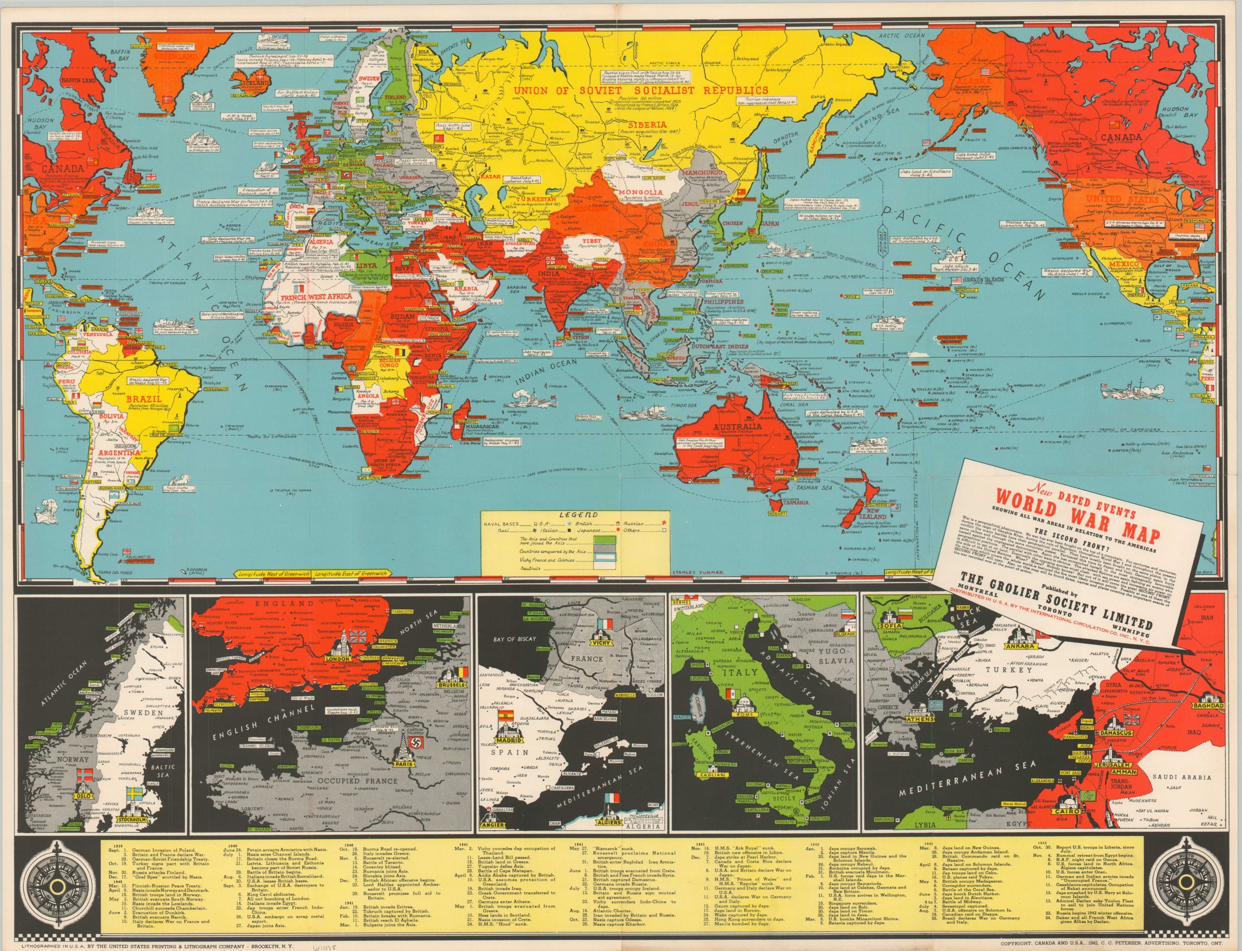New Dated Events War Map - 4th Edition - Curtis Wright Maps
