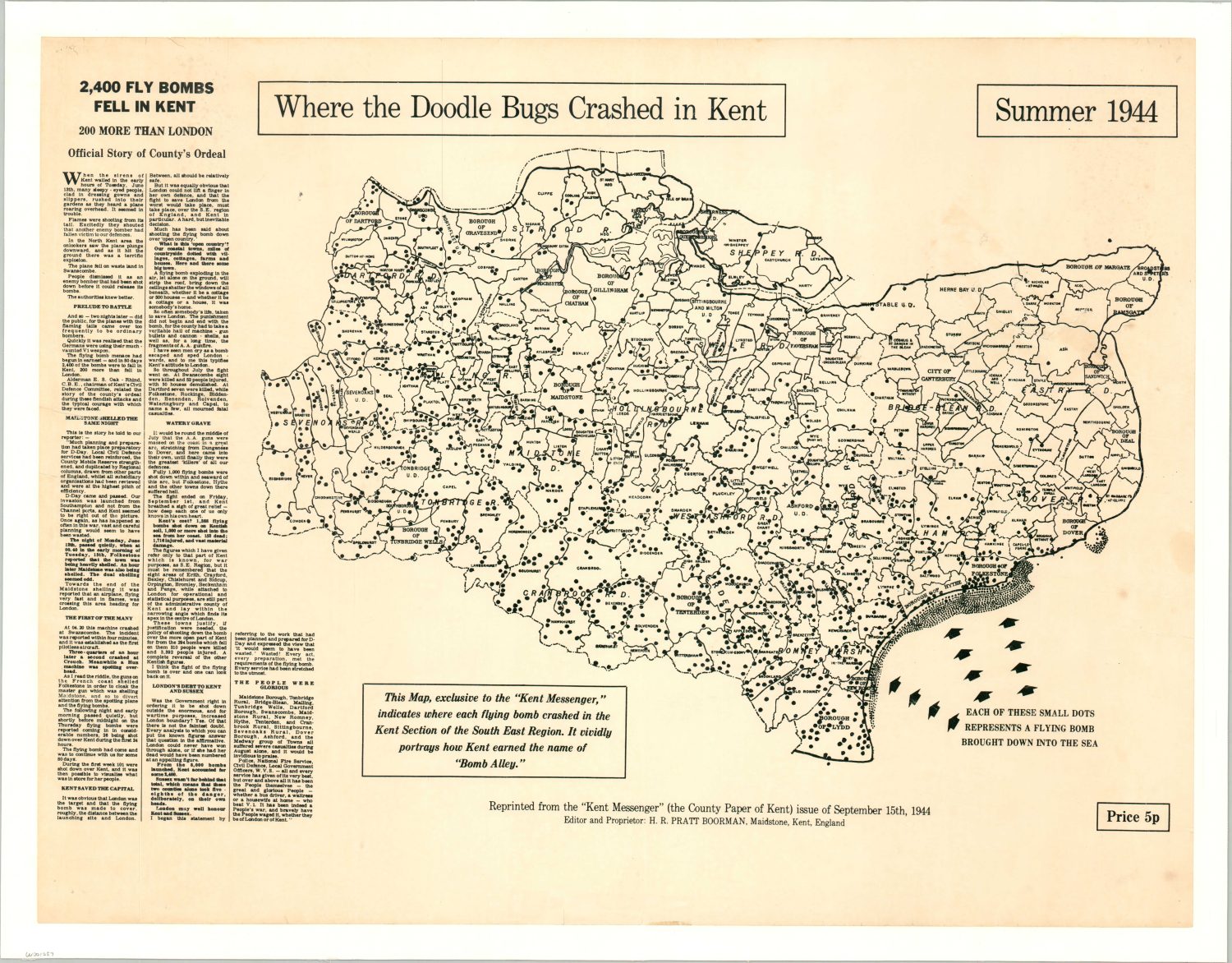 Where the Doodle Bugs Crashed in Kent - Curtis Wright Maps