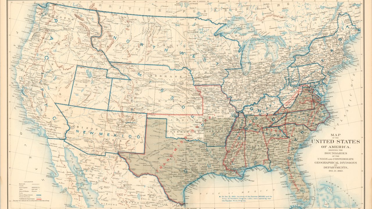 Map of the United States of America, Showing the Boundaries of the ...