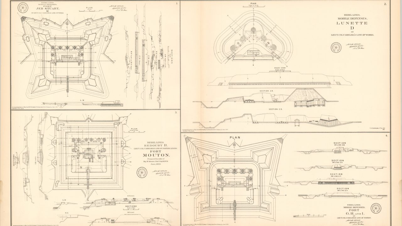 Mobile Defenses, Fort Jeb Stuart; Fort Mouton; Mobile Defenses, Lunette ...