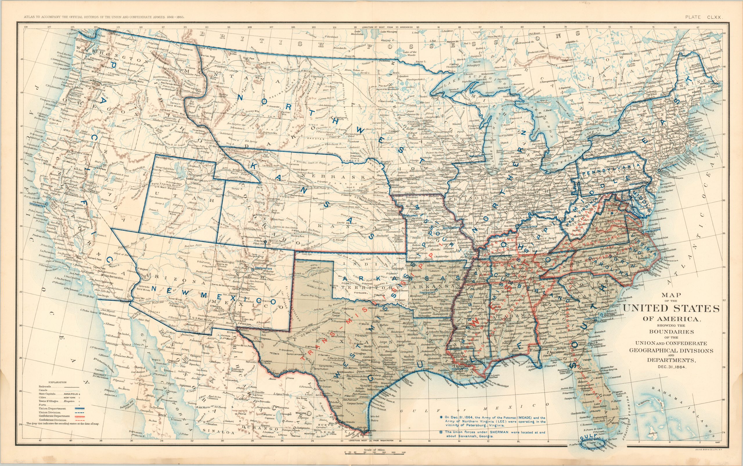 Map of the United States of America, Showing the Boundaries of the ...