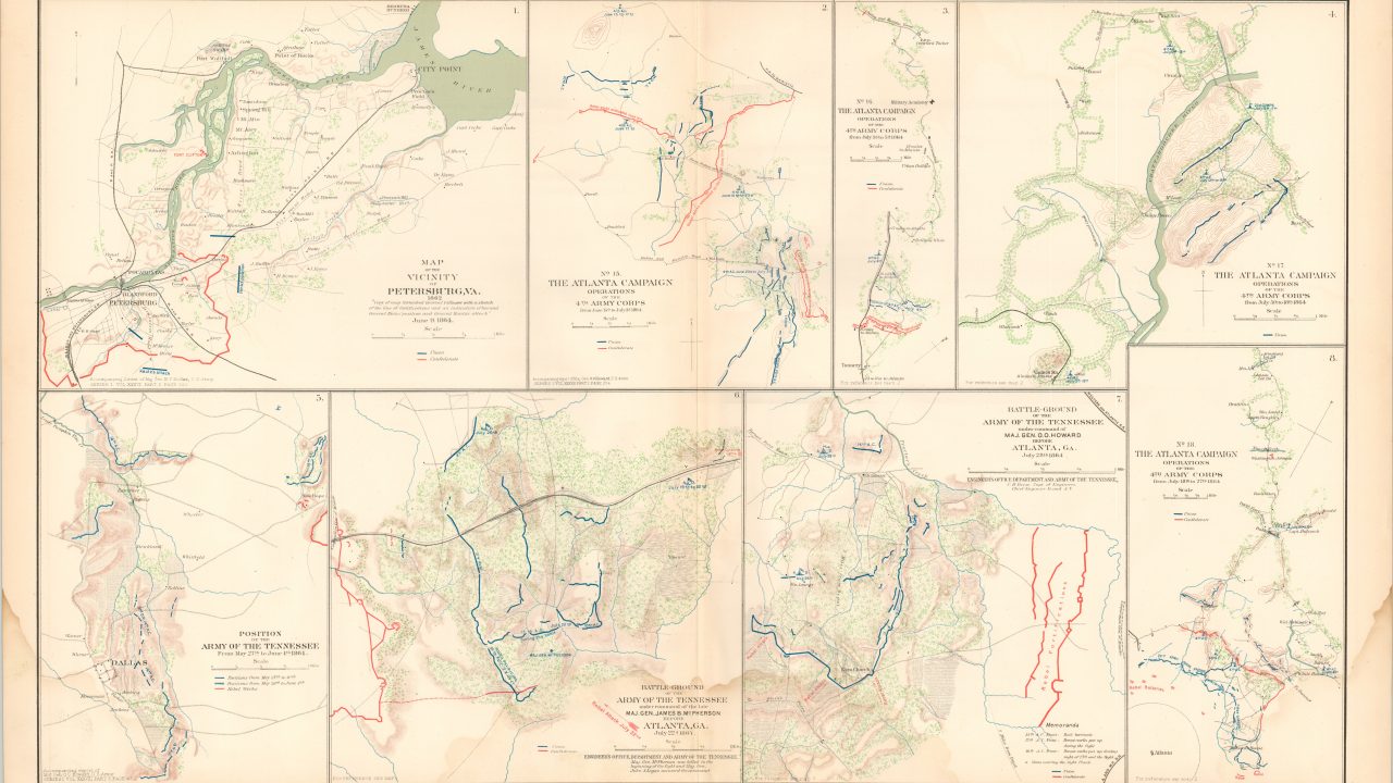 Map of the Vicinity of Petersburg, Va.; The Atlanta Campaign Operations ...