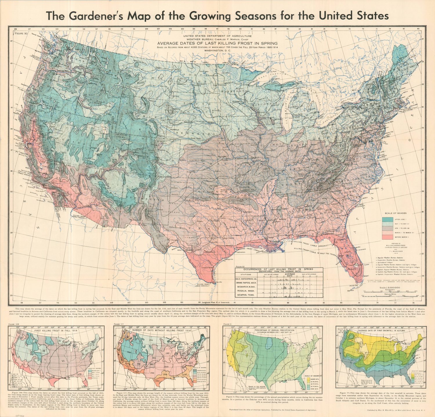 The Gardener's Map of the Growing Seasons for the United States ...