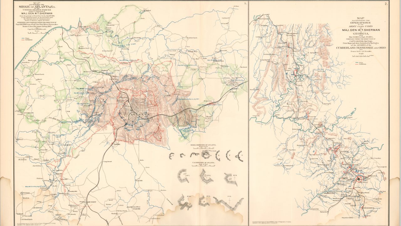Map Illustrating the Siege of Atlanta; Map Illustrating the Operations ...