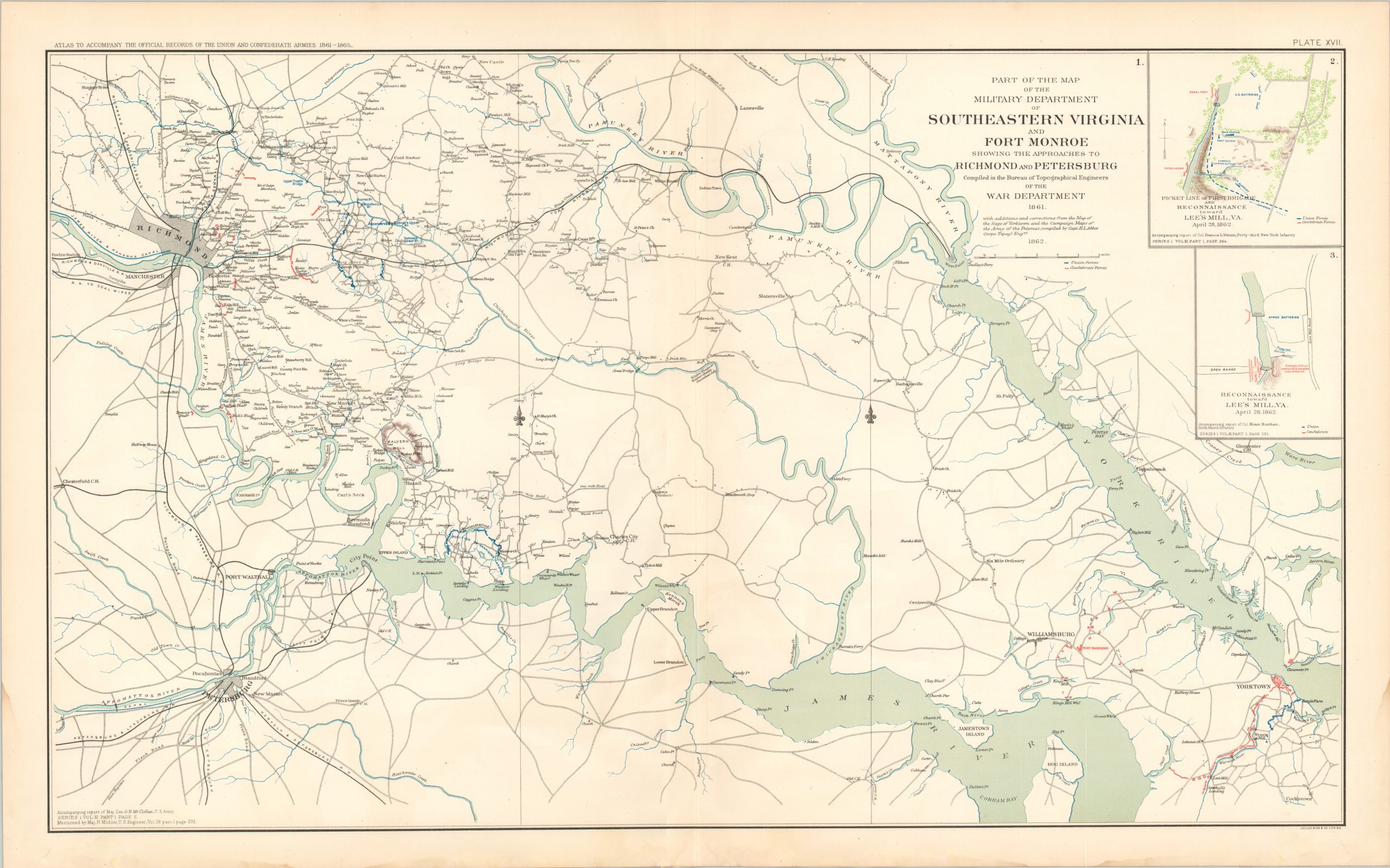 Part of the Map of the Military Department of Southeastern Virginia and ...