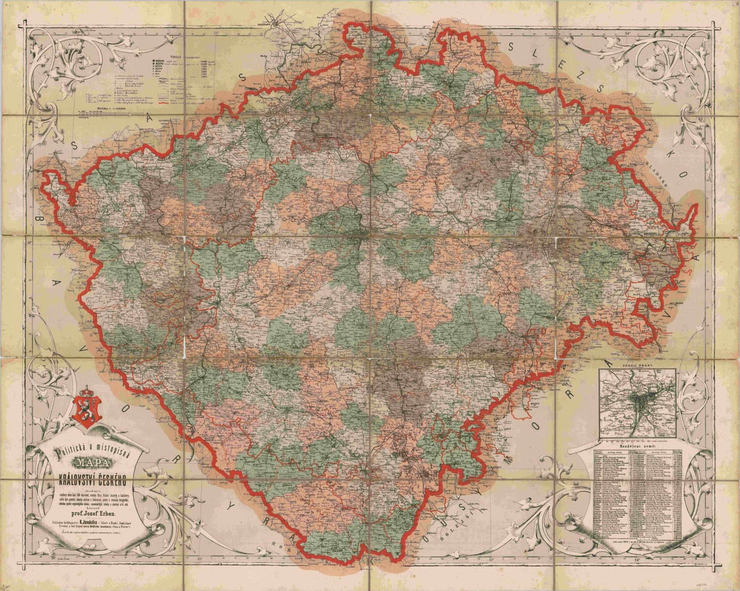 Politicka a mistopisna Mapa Kralovstvi Ceskeho [Political and ...